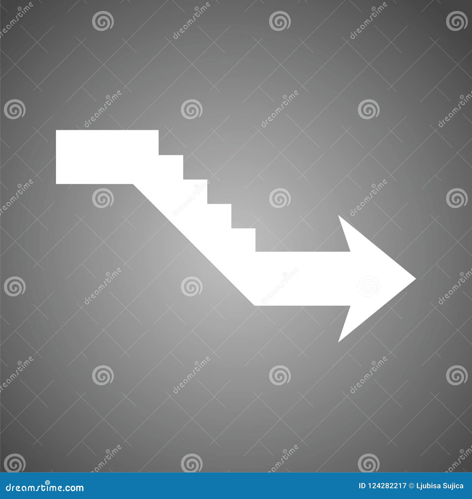 Stairs Down Vector Simple Icon, Downstairs Icon Stock Vector ...