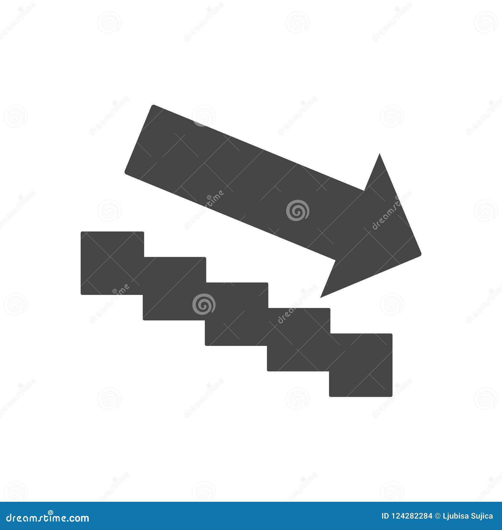 Stairs Down Vector Simple Icon, Downstairs Icon Stock Vector ...