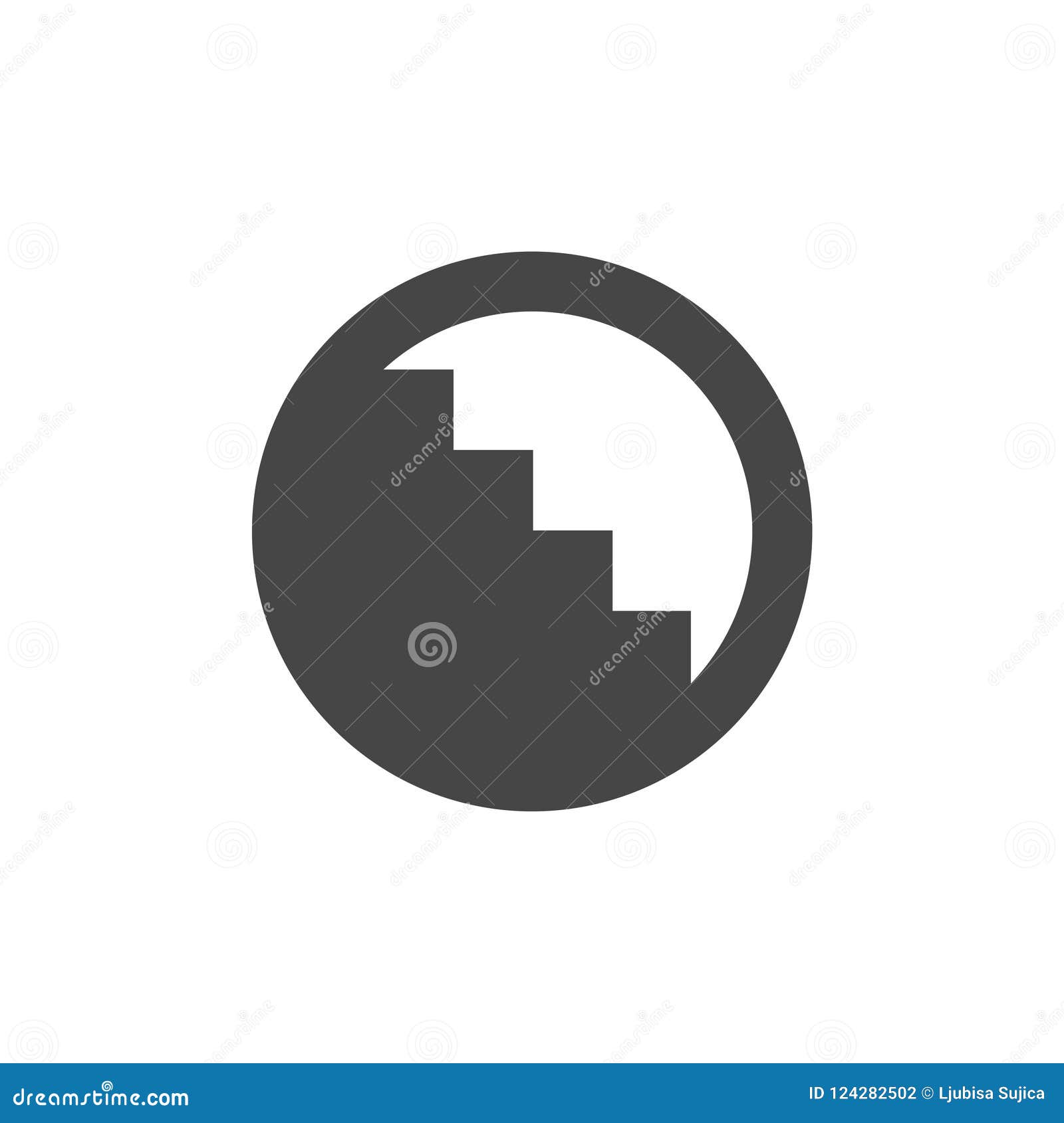 Stairs Down Vector Simple Icon, Downstairs Icon Stock Vector ...