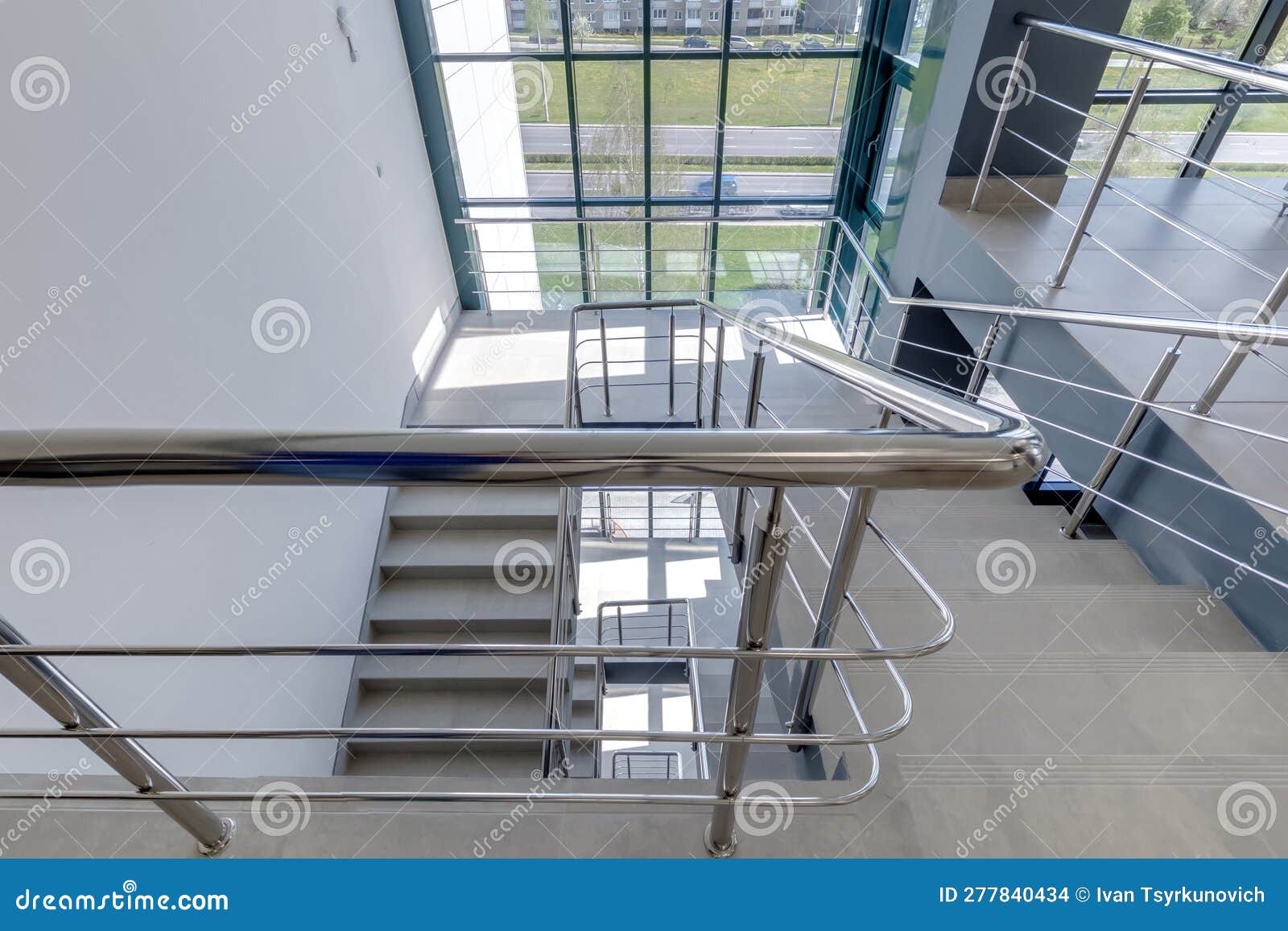 Stairs Emergency and Evacuation Exit Stair in Up Ladder in a New Office ...