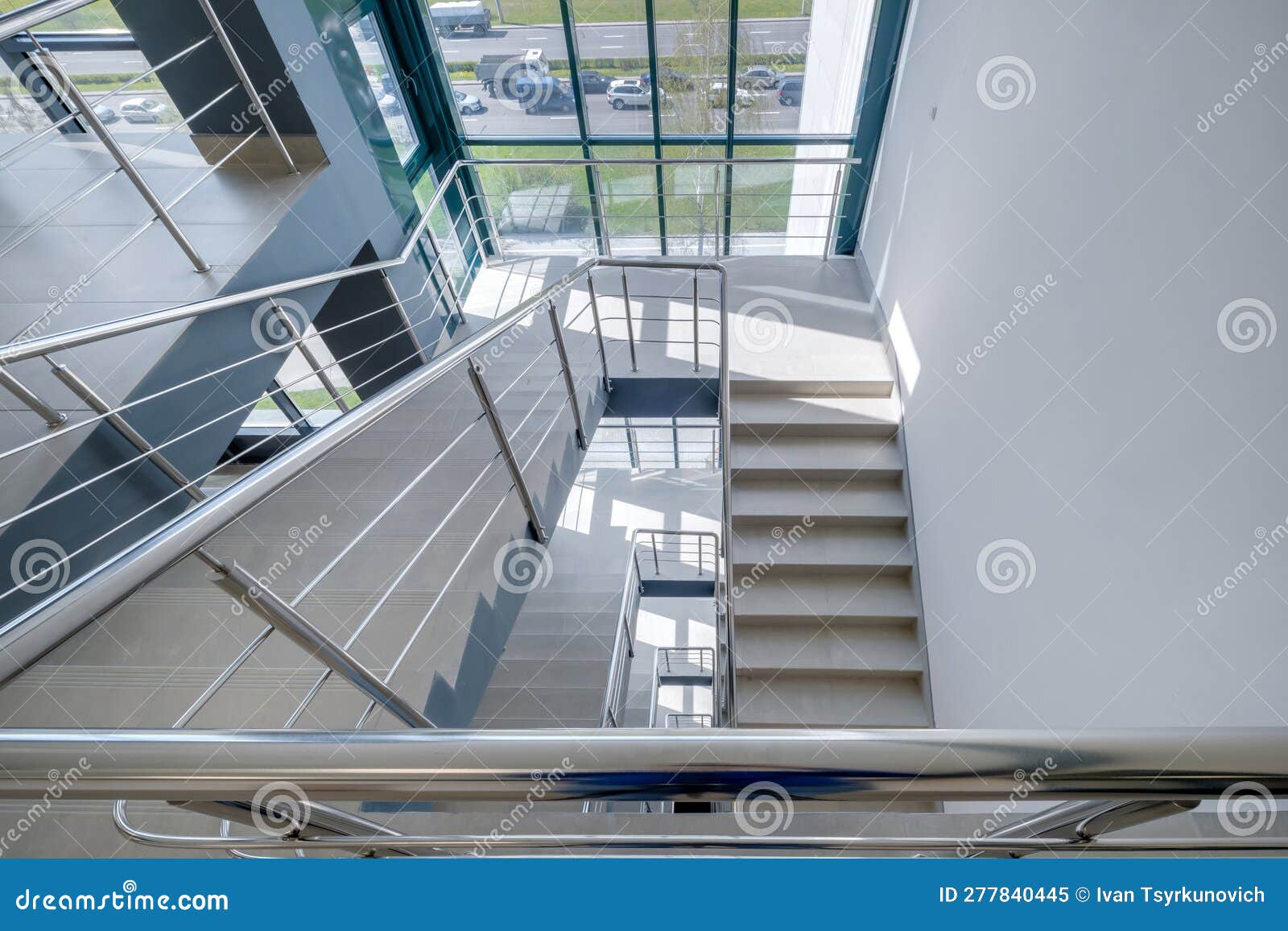 Stairs Emergency and Evacuation Exit Stair in Up Ladder in a New Office ...