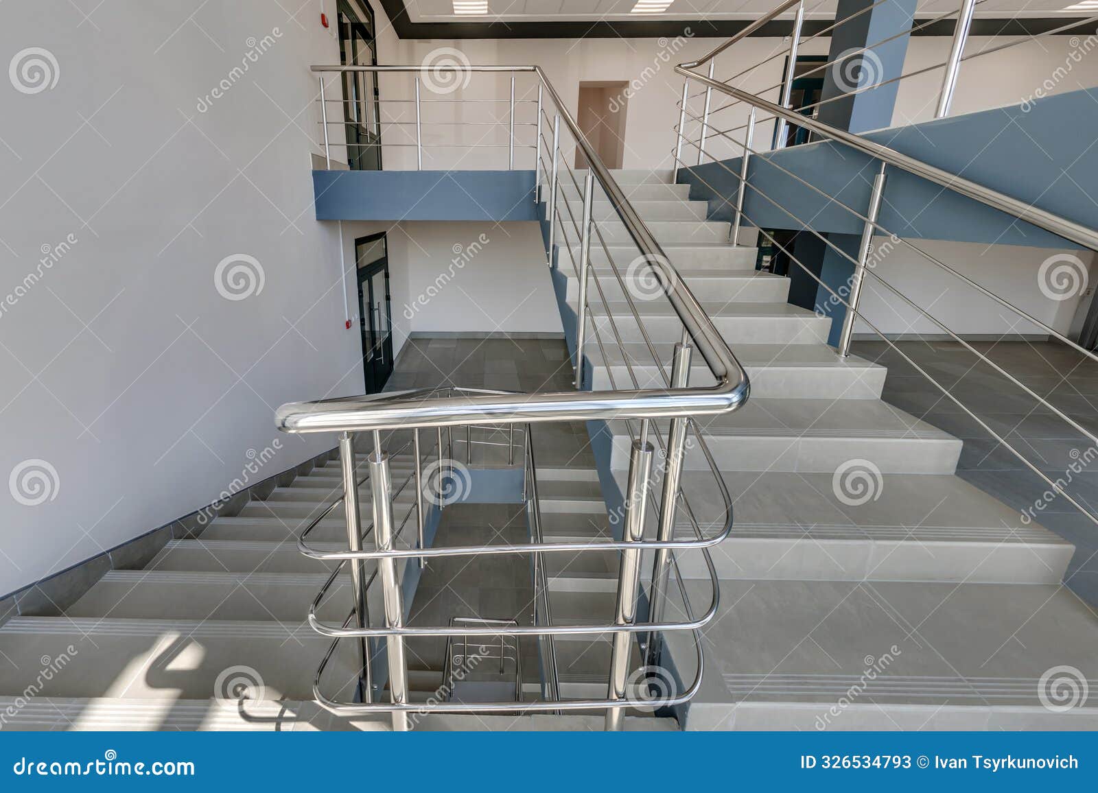 Stairs Emergency and Evacuation Exit Stair in Up Ladder in a New Office ...