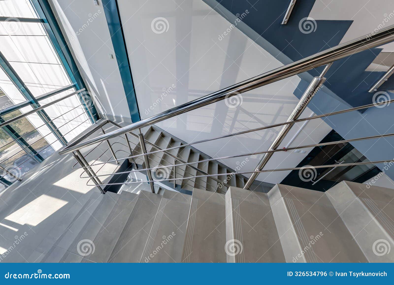 Stairs Emergency And Evacuation Exit Stair In Up Ladder In A New Office ...