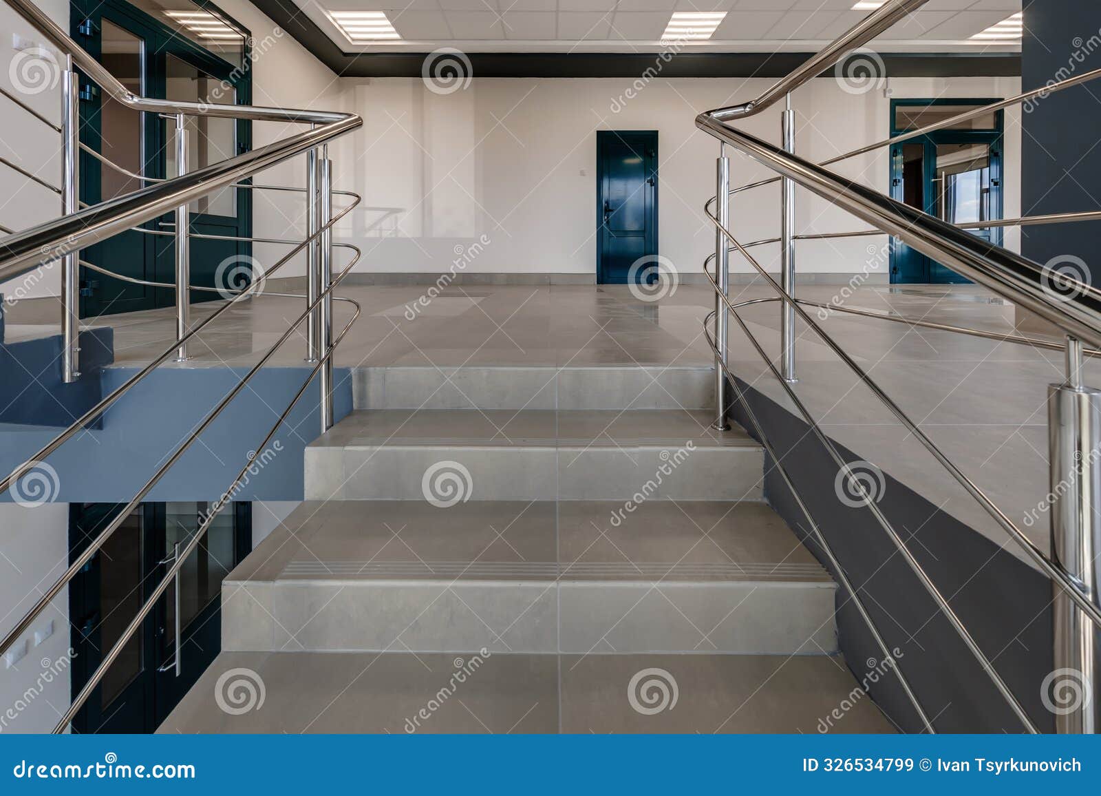 Stairs Emergency and Evacuation Exit Stair in Up Ladder in a New Office ...