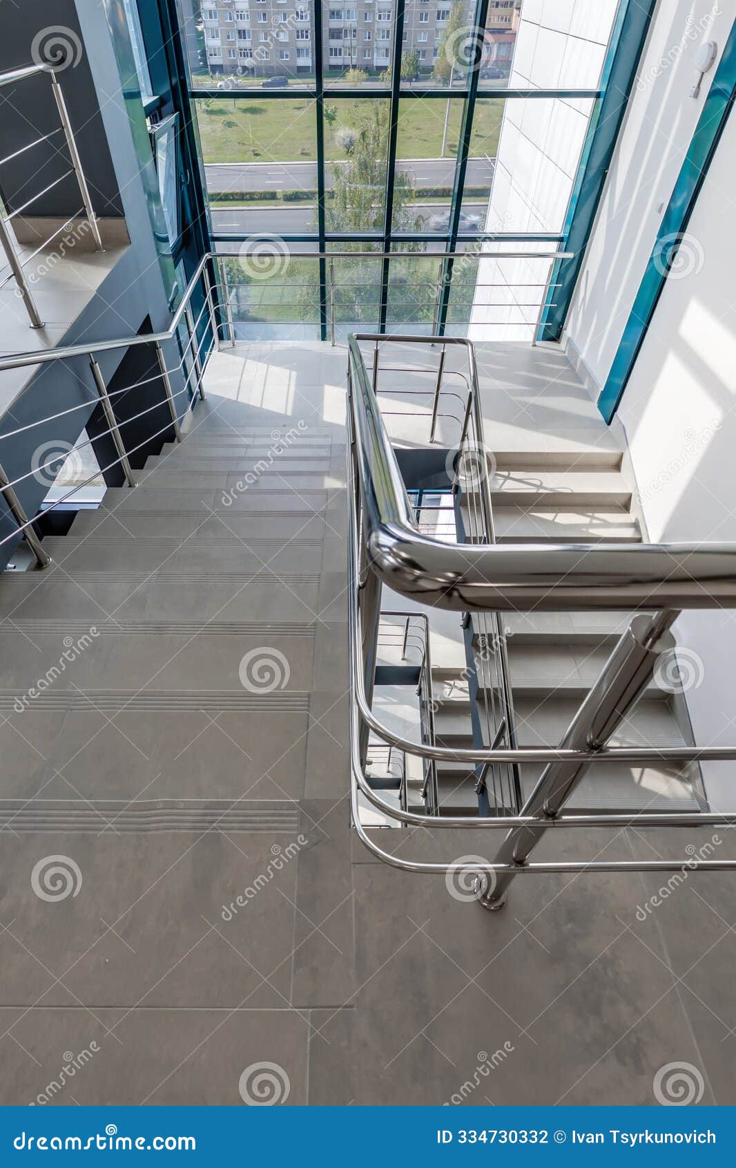 Stairs Emergency And Evacuation Exit Stair In Up Ladder In A New Office ...