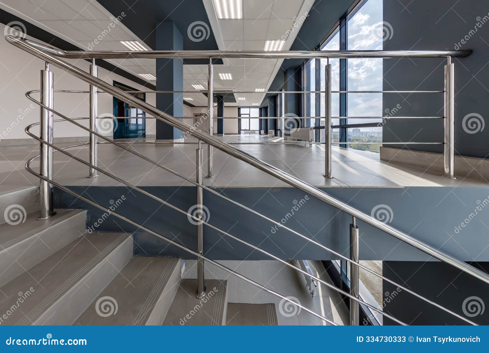 Stairs Emergency and Evacuation Exit Stair in Up Ladder in a New Office ...