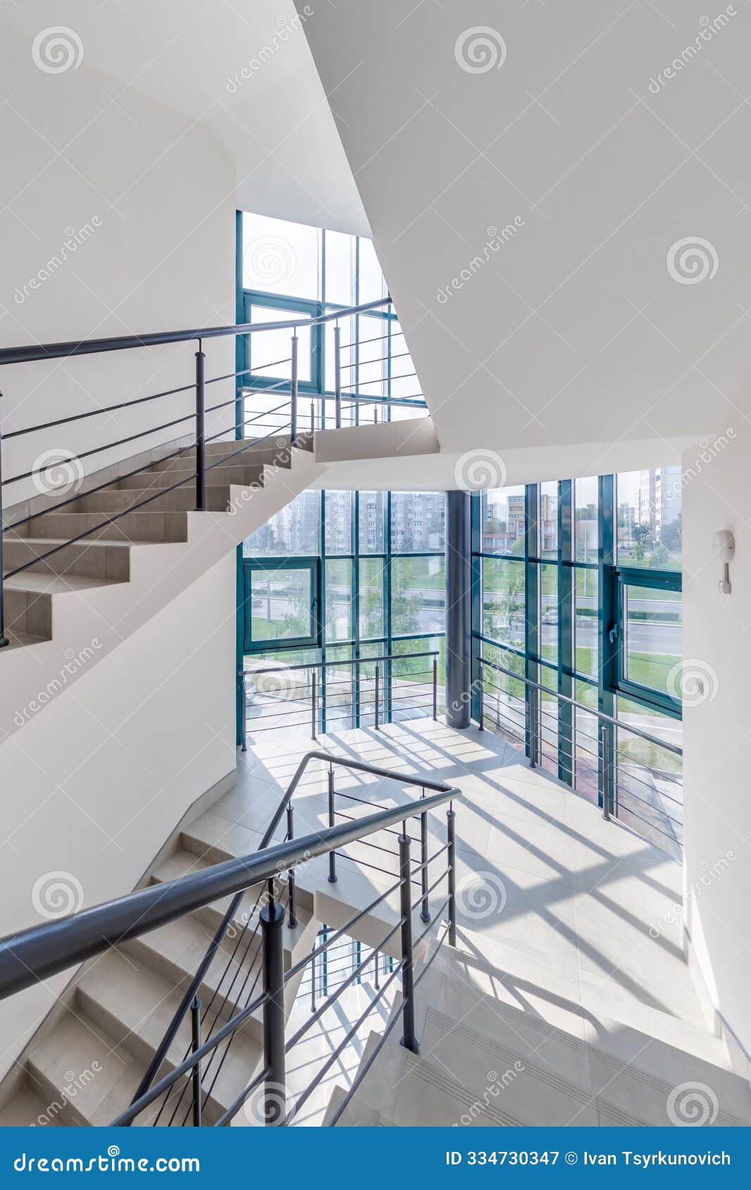 Stairs Emergency and Evacuation Exit Stair in Up Ladder in a New Office ...