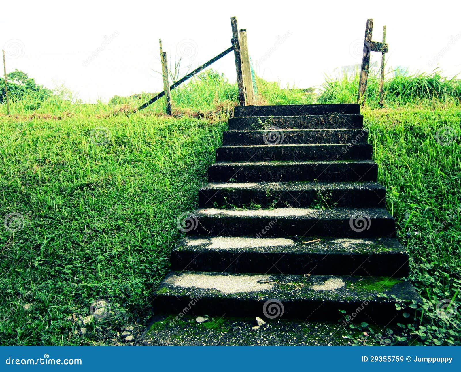 Stairs in a field stock image. Image of post, grass, dilapidated - 29355759