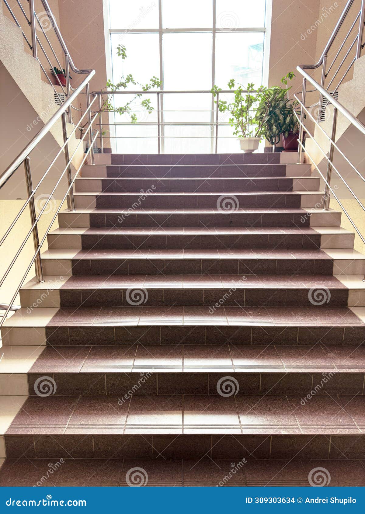 Stairs between Floors in a Building Stock Photo - Image of house, metal ...