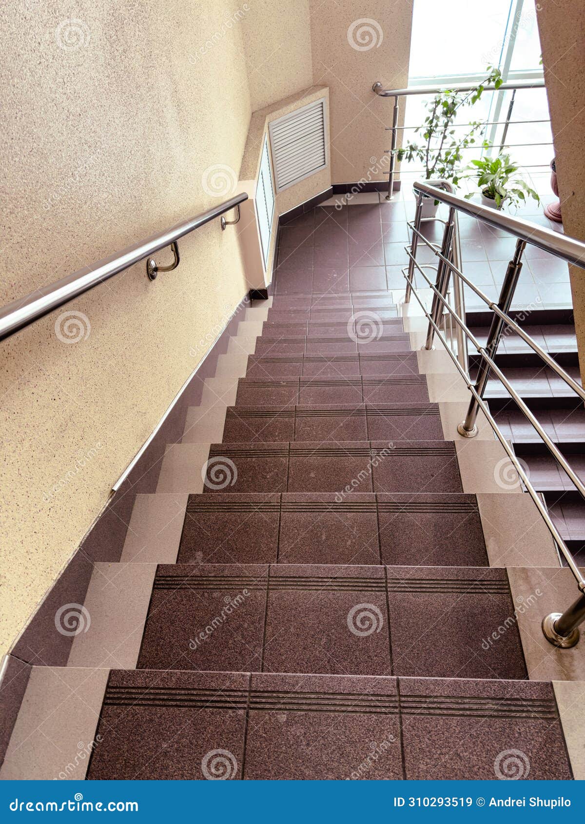 Stairs between Floors in a Building Stock Image - Image of step, city ...