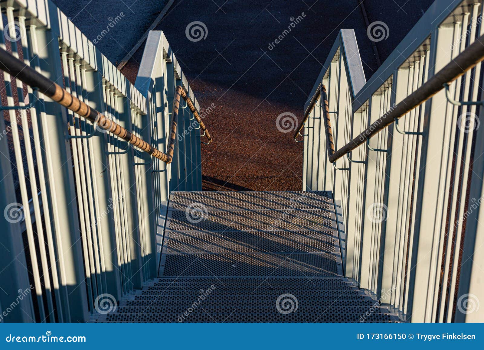 Stairs Going Down. Metal Railings Stock Photo - Image of ladder, home ...