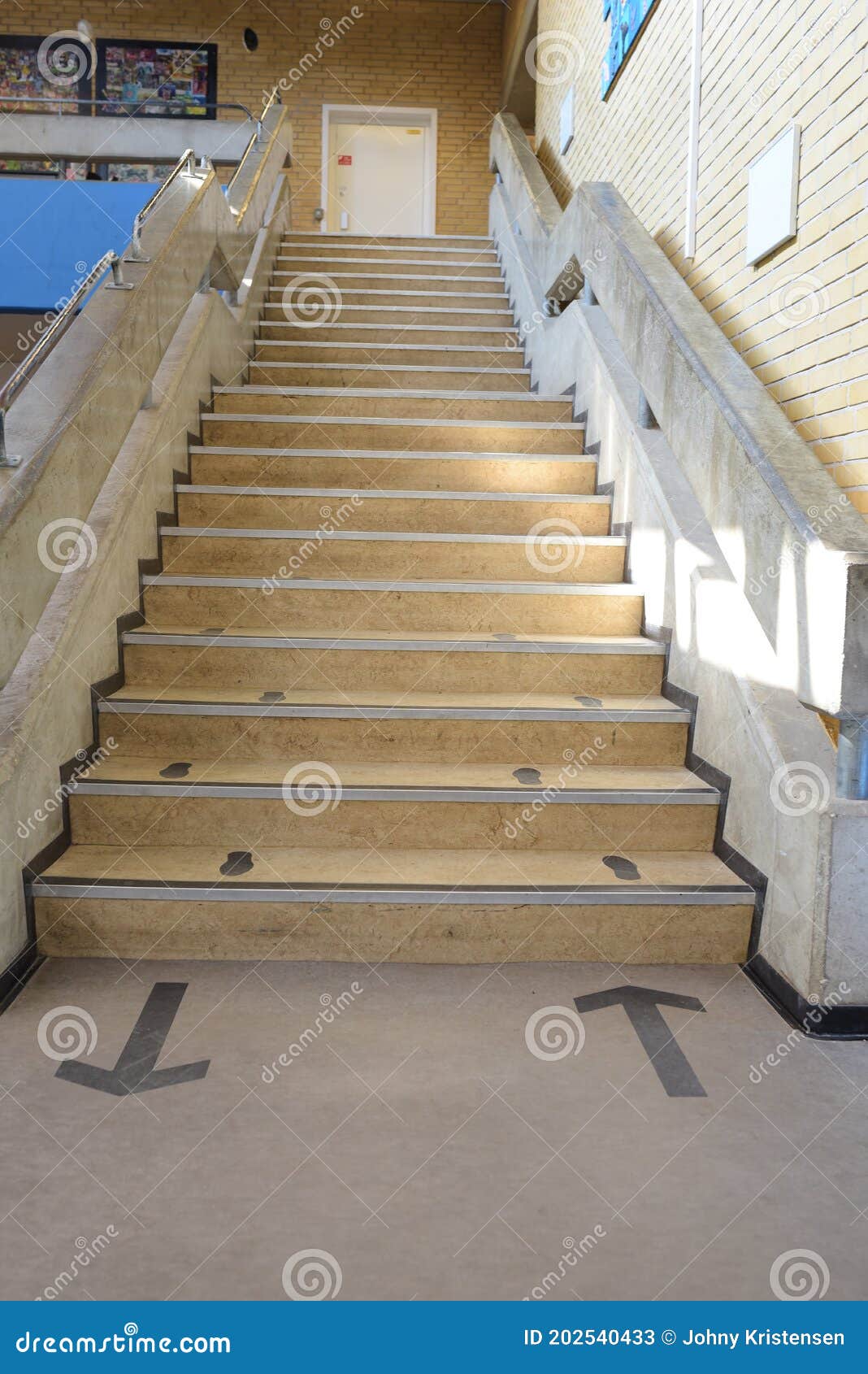 Stairs Going Up and Down in a School Stock Image - Image of college ...