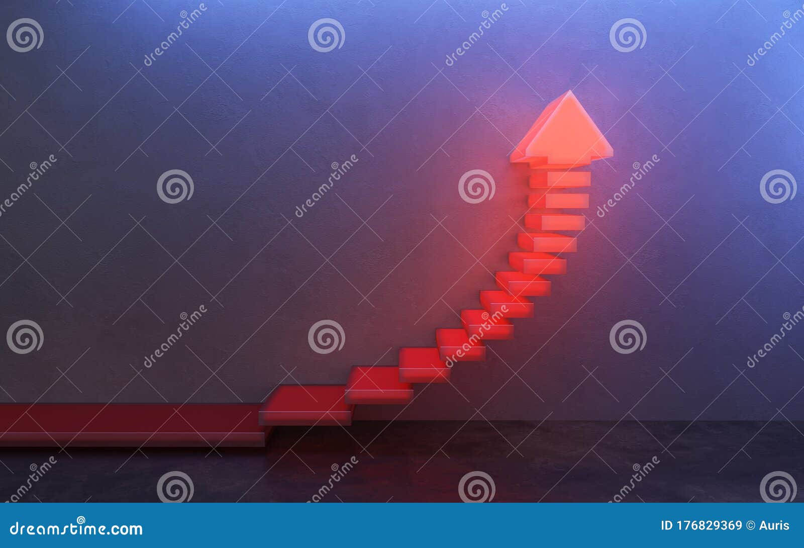 Stairs Going Upward, 3d Render Stock Illustration - Illustration of ...