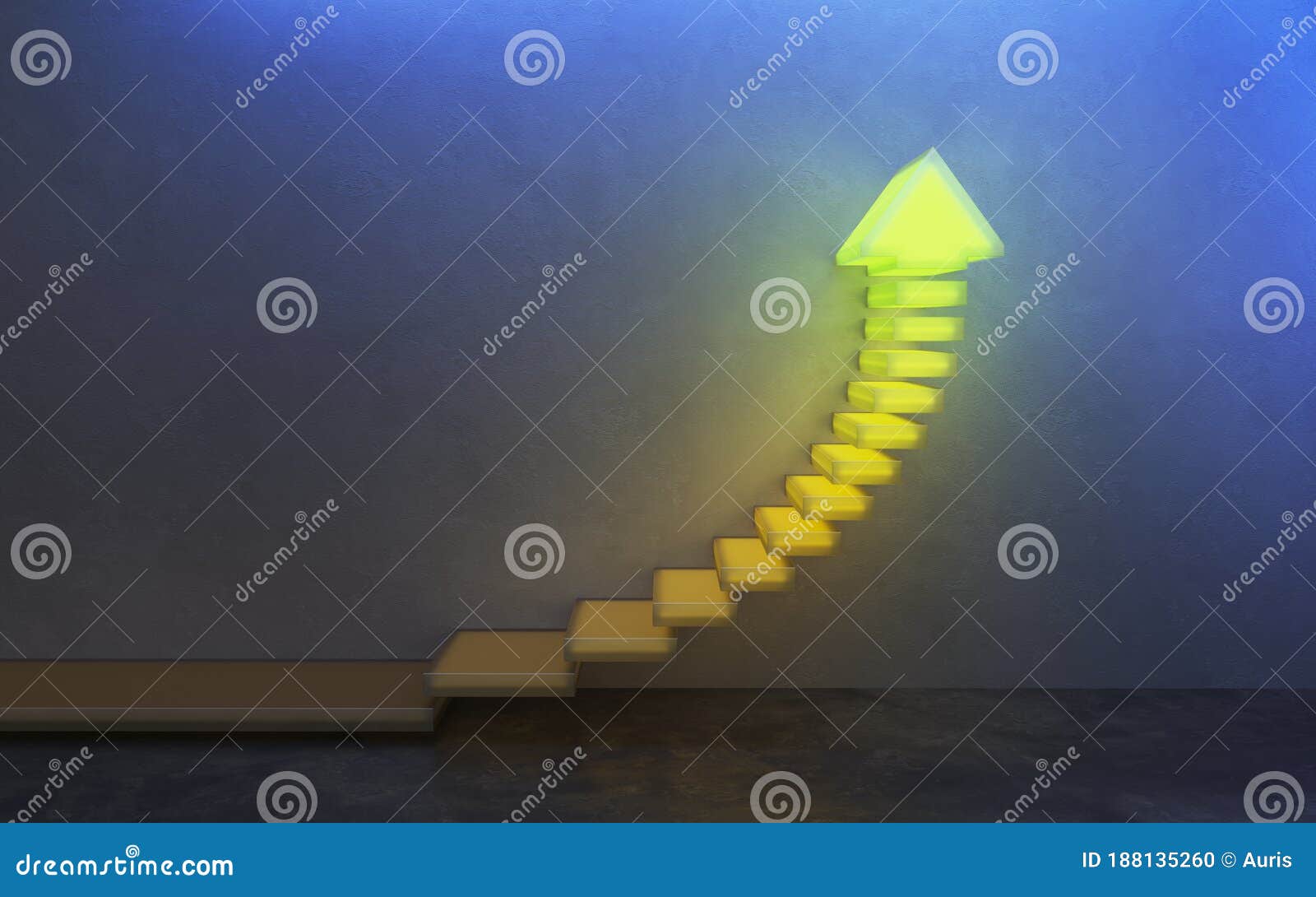 Stairs Going Upward, 3d Rendering Stock Illustration - Illustration of ...