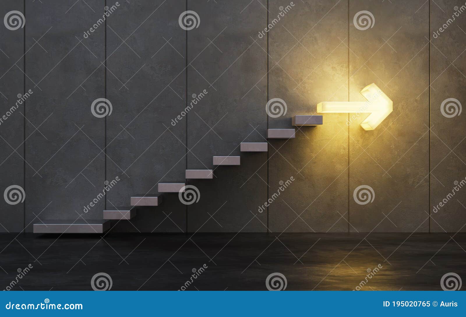 Stairs Going Upward, 3d Render Stock Illustration - Illustration of ...