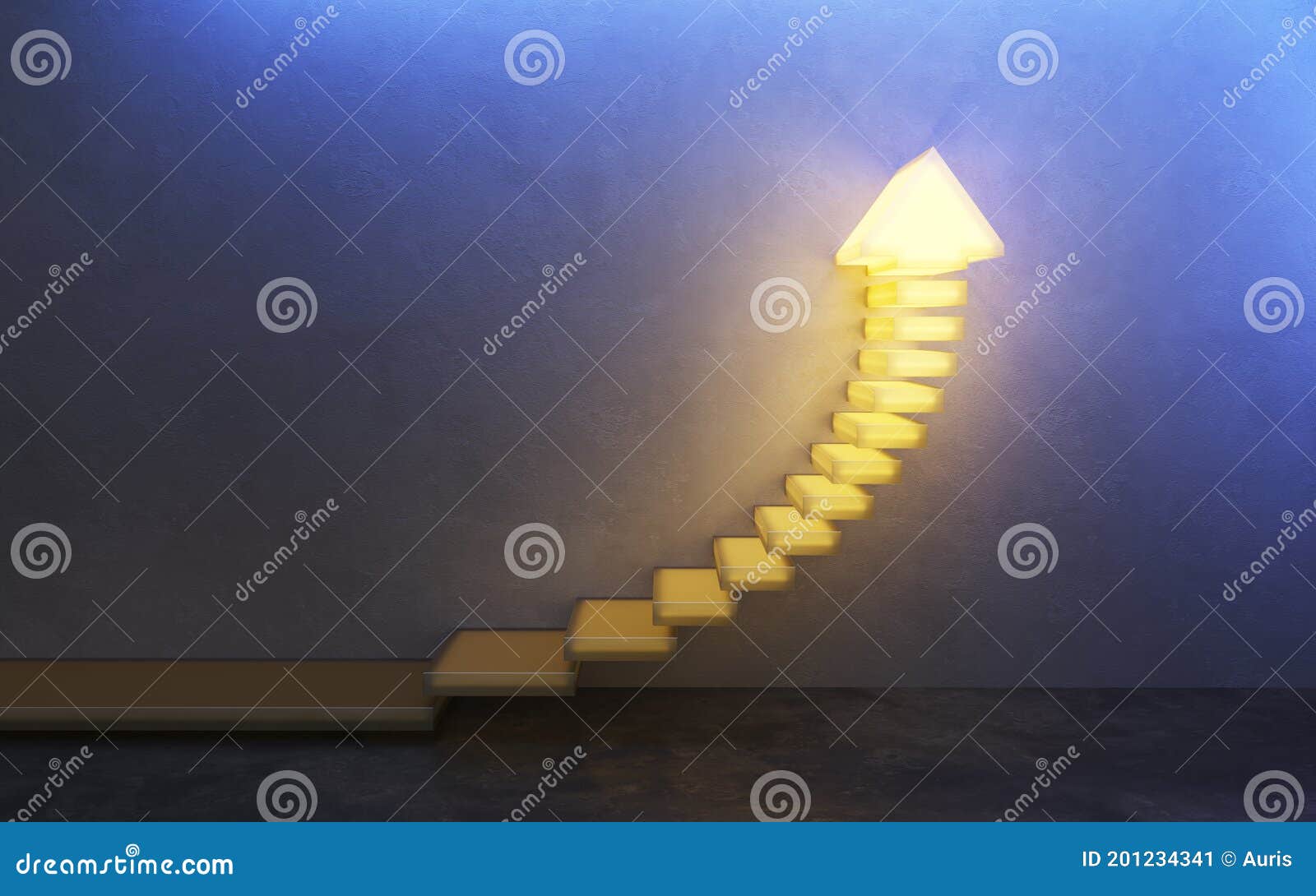 Stairs Going Upward, 3d Rendering Stock Illustration - Illustration of ...