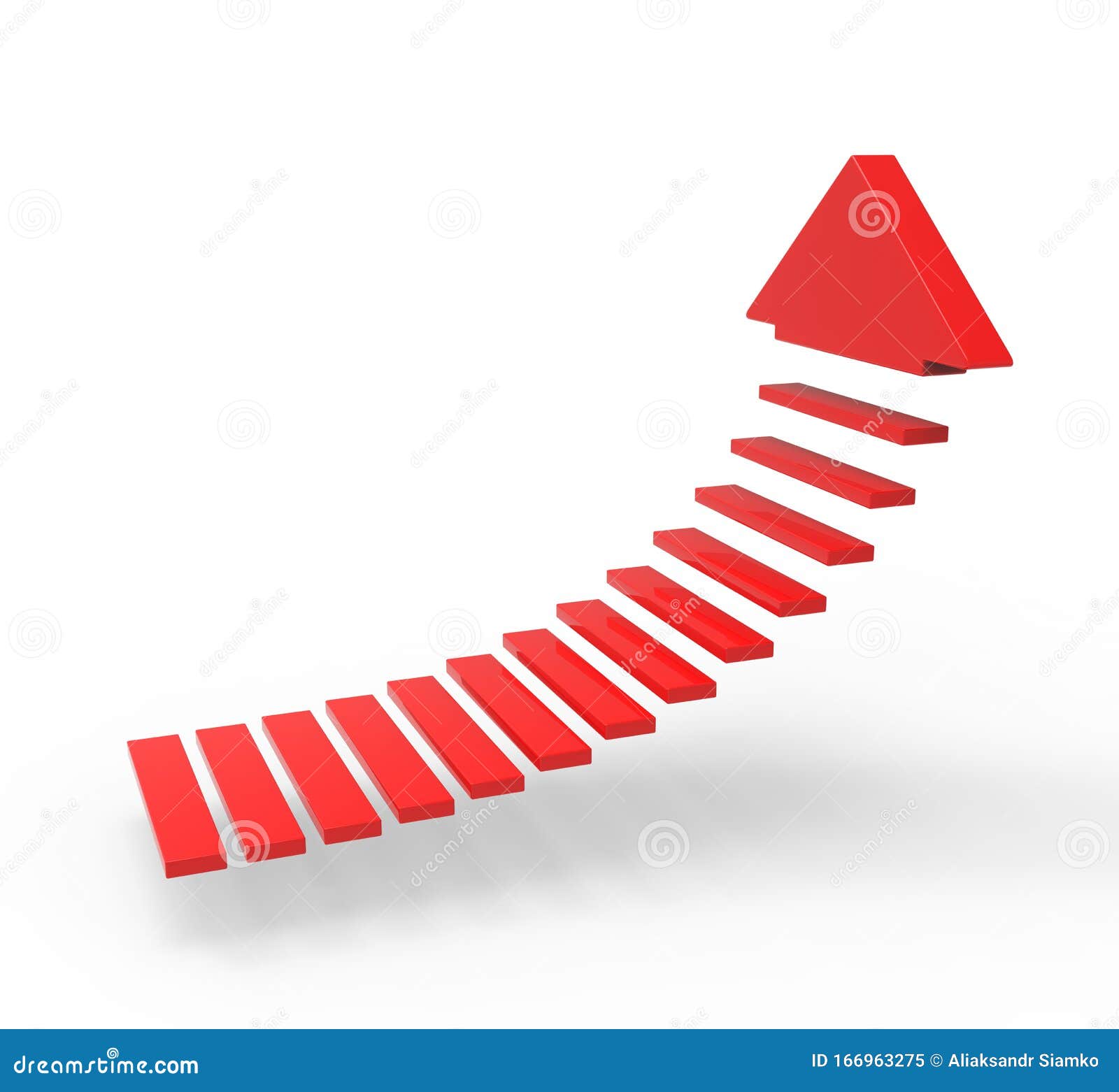 Stairs Going Upward, Isolated 3d Render Stock Illustration ...