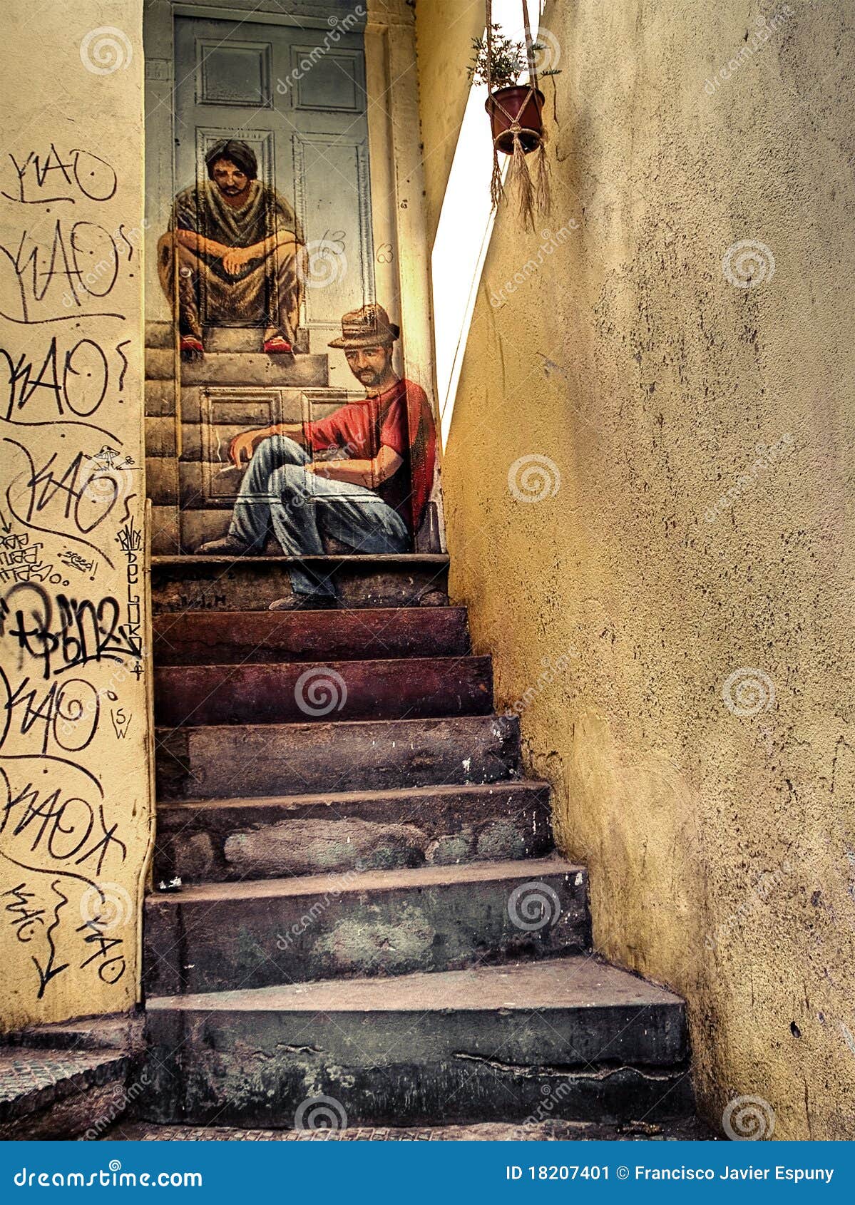Stairs graffiti editorial photo. Image of design, building - 18207401