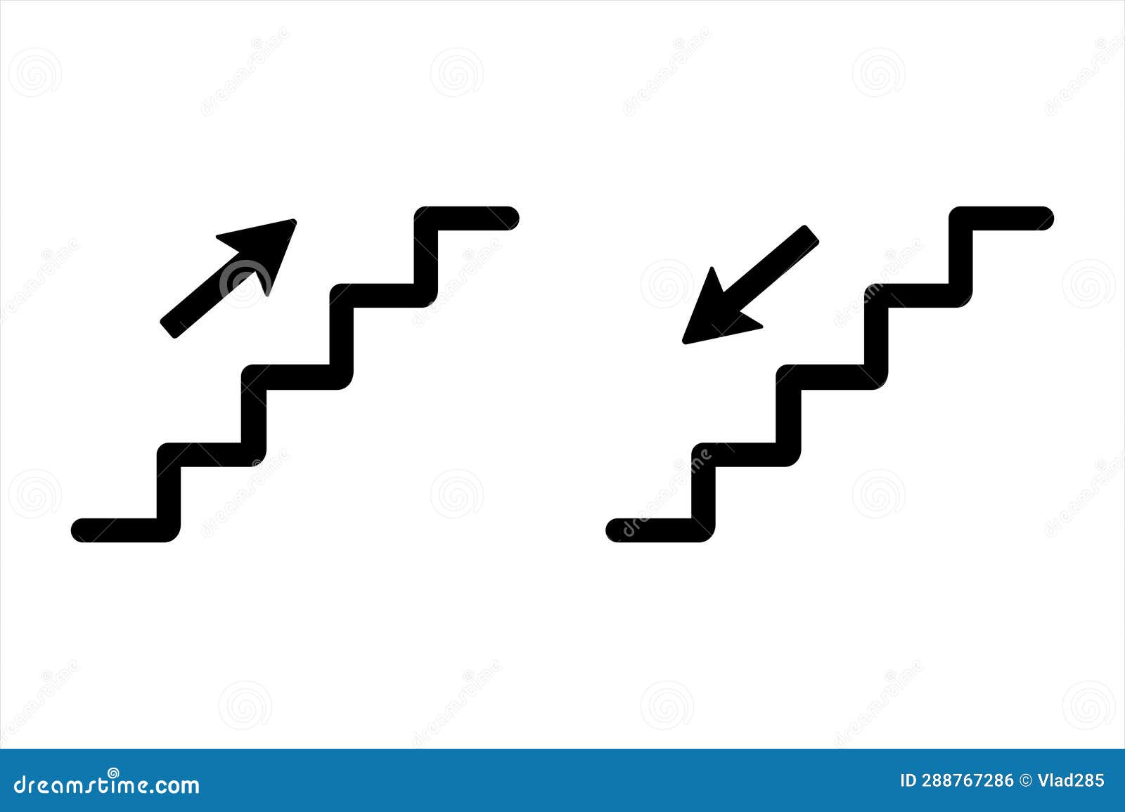 Outline Stairs Icon, Side View. Stock Vector - Illustration of design ...