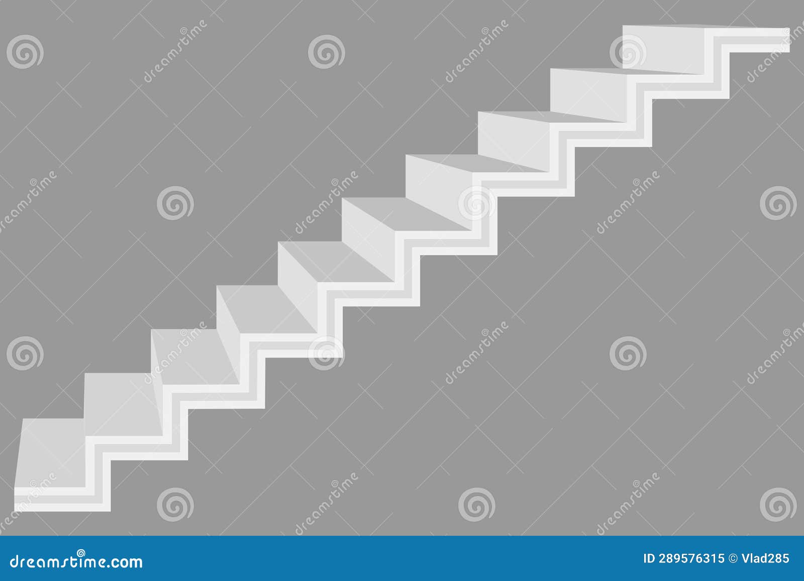 Ascending Stairs Abstract 3d Illustration. Stock Vector - Illustration ...