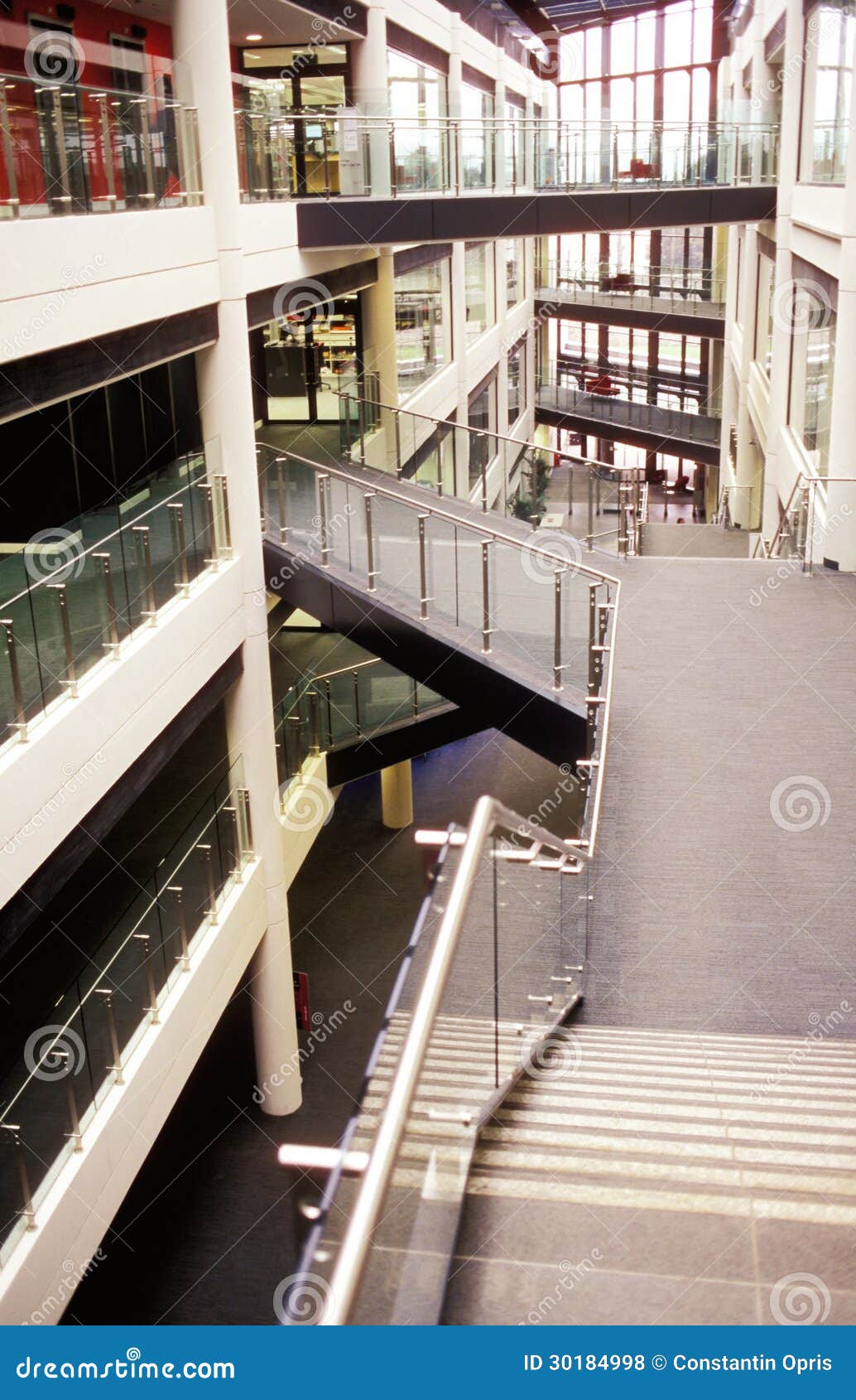 Stairs and Hallways in University Building Stock Photo - Image of ...