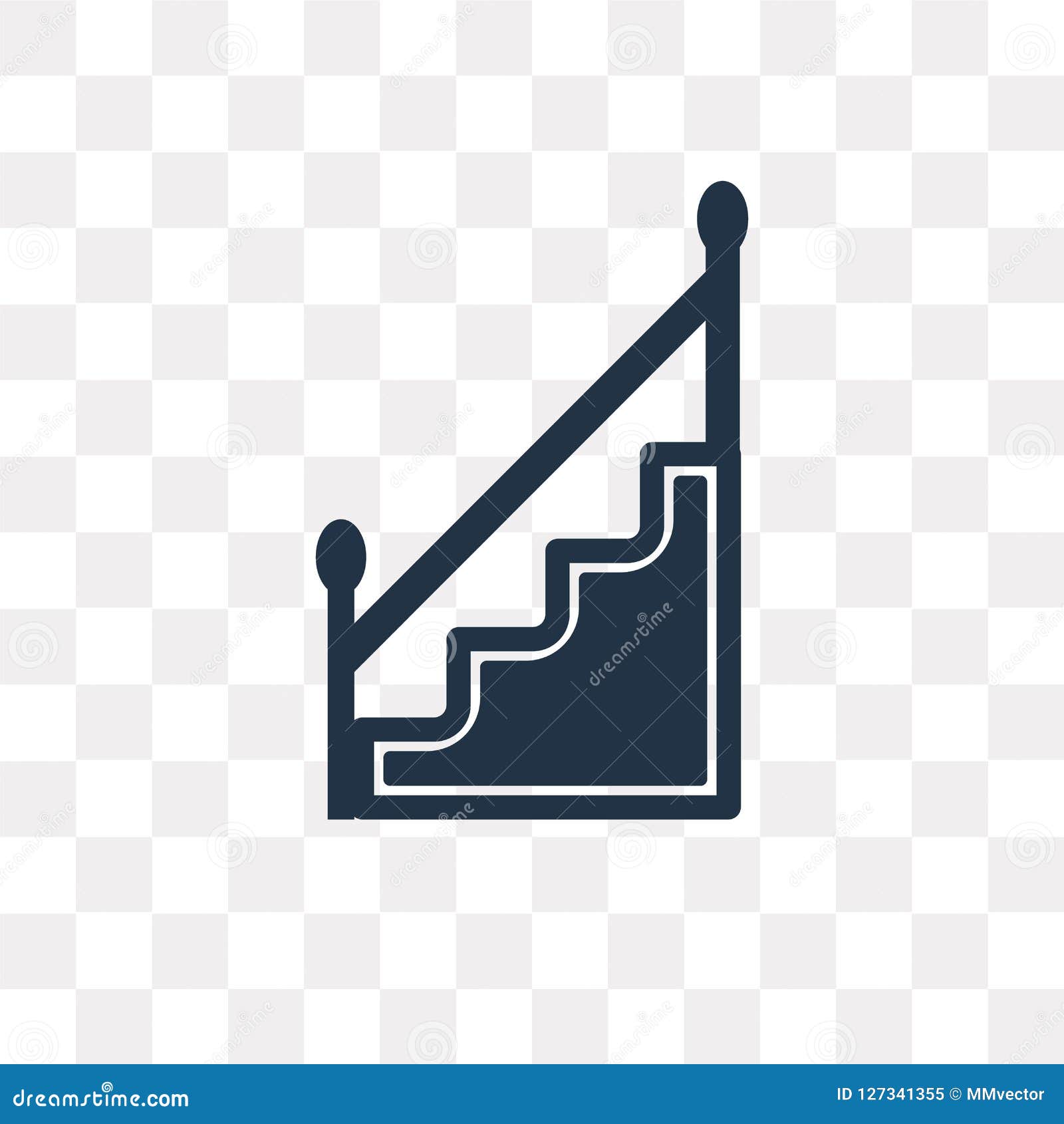 Stairs With Handle Vector Icon On White Background. Flat Vector Stairs ...