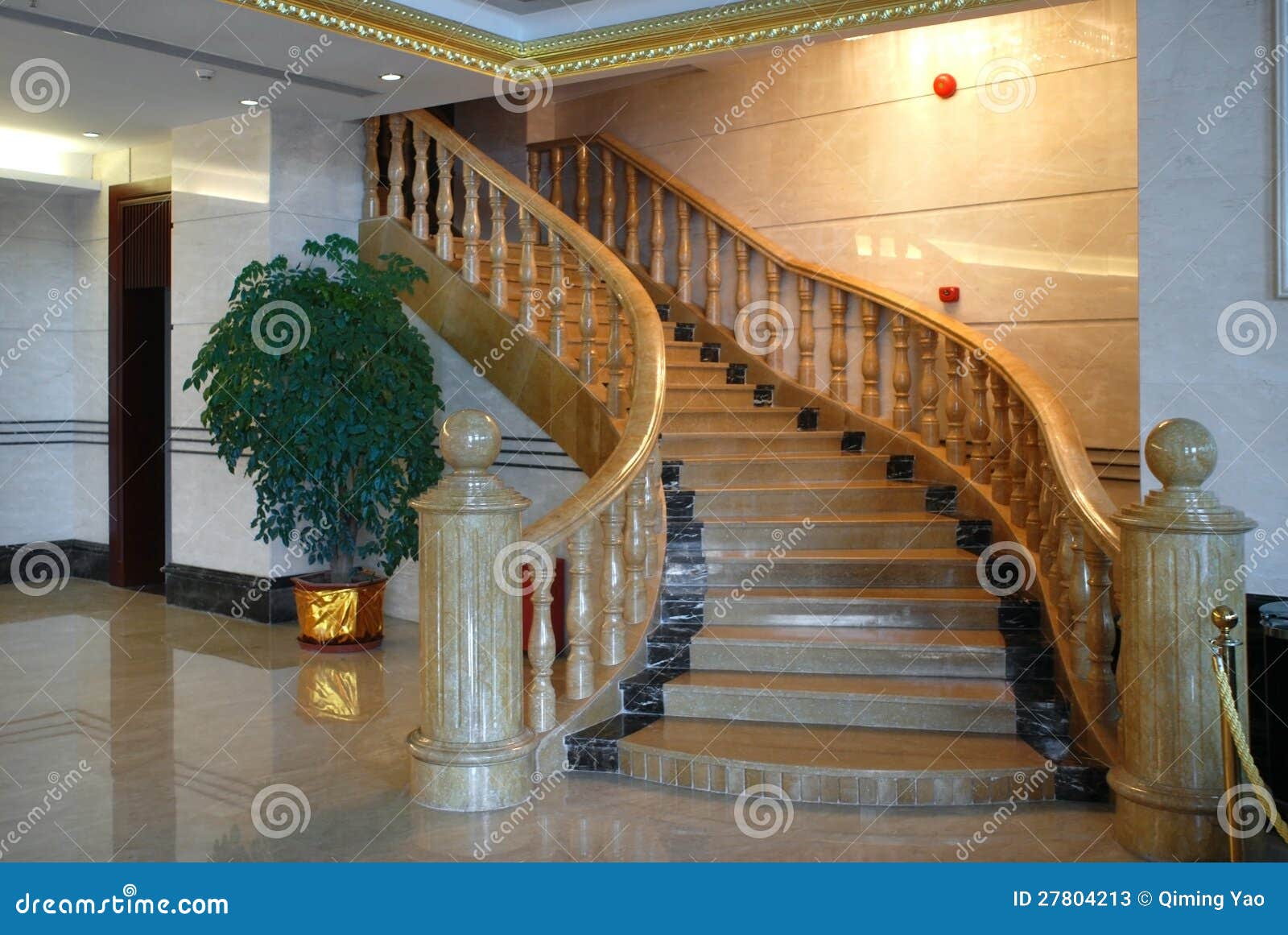 Stairs in the hotel stock image. Image of bell, balustrade - 27804213