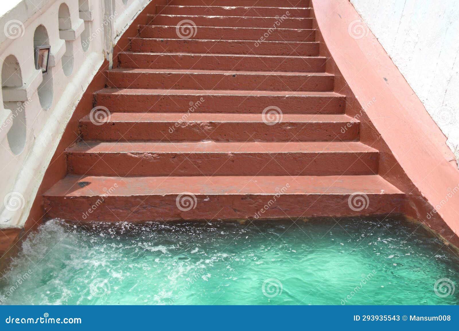The Stairs of the House with Flood Stock Image - Image of travel ...