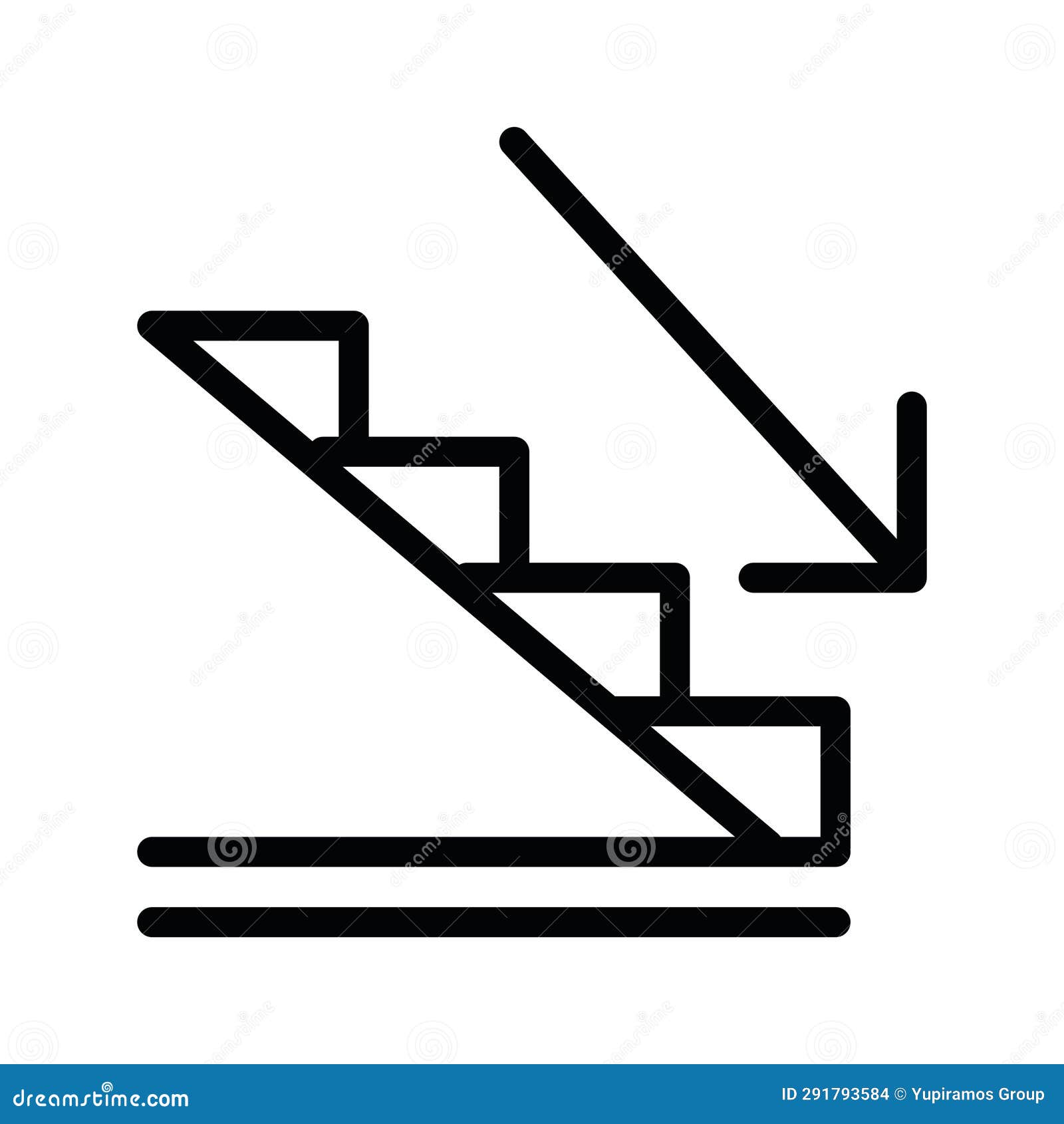 Stairs icon going down stock vector. Illustration of head - 291793584