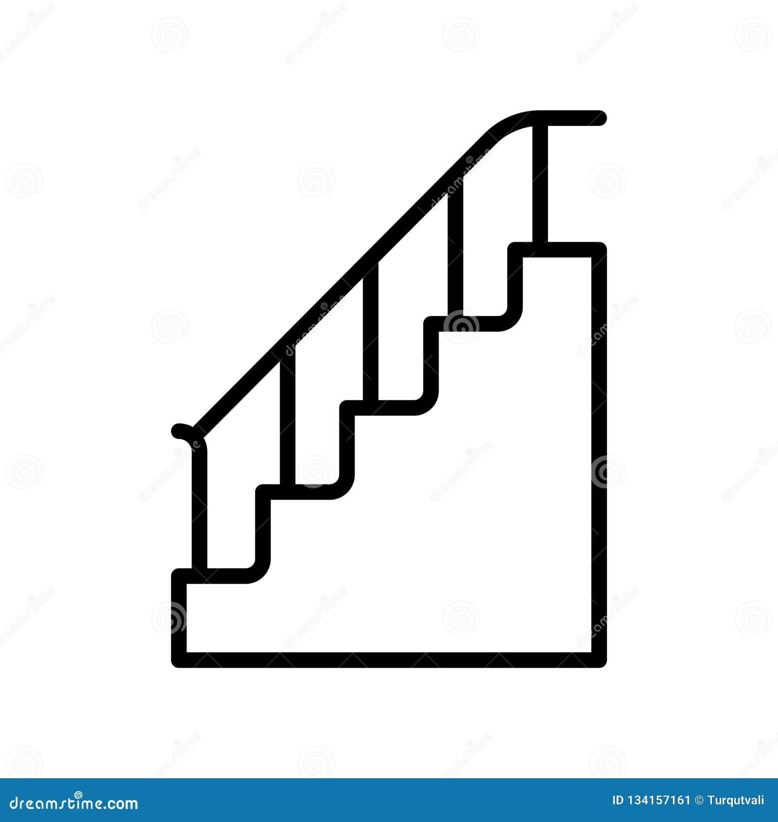 Stairs Icon Vector Isolated on White Background, Stairs Sign , Line and ...