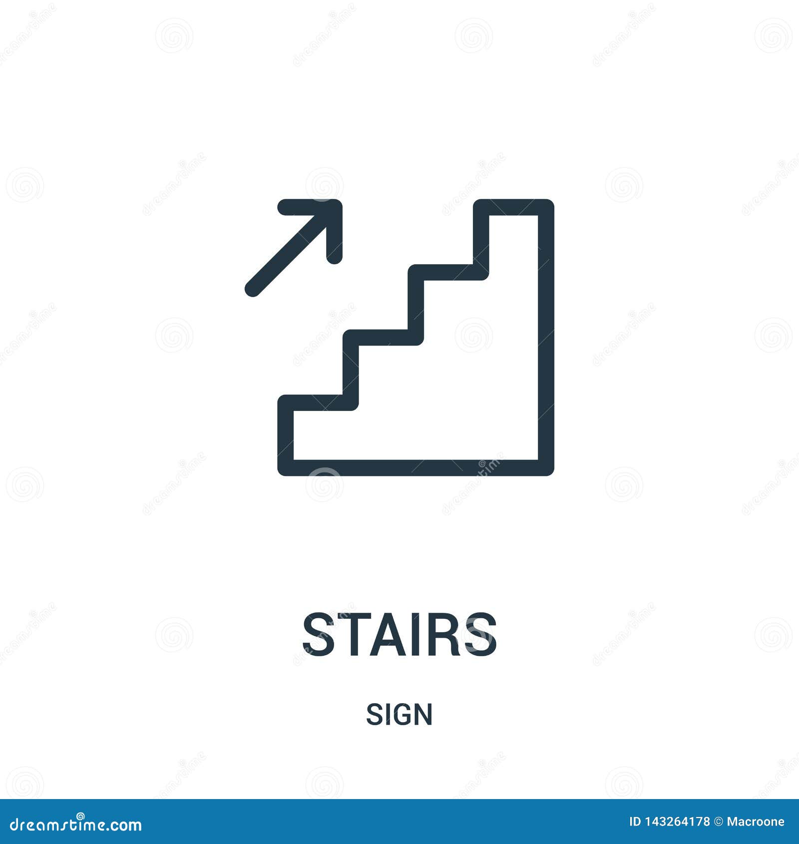 Outline Stairs With Handle Vector Icon. Isolated Black Simple Line ...