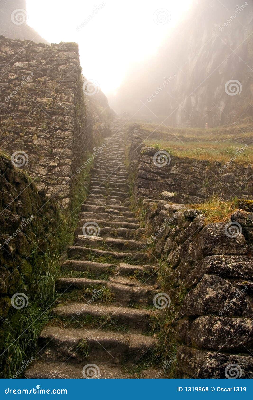 Stairs on the Inca trail stock photo. Image of elevation - 1319868