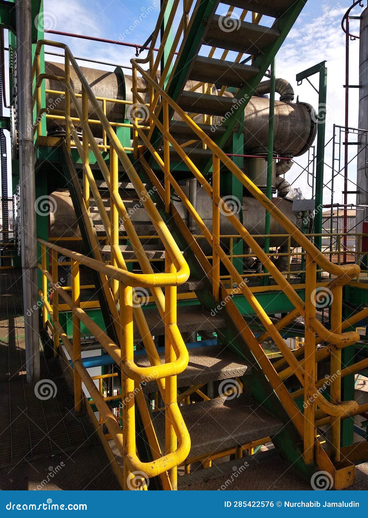 Stairs in Industrial Buildings Stock Photo - Image of platform, factory ...