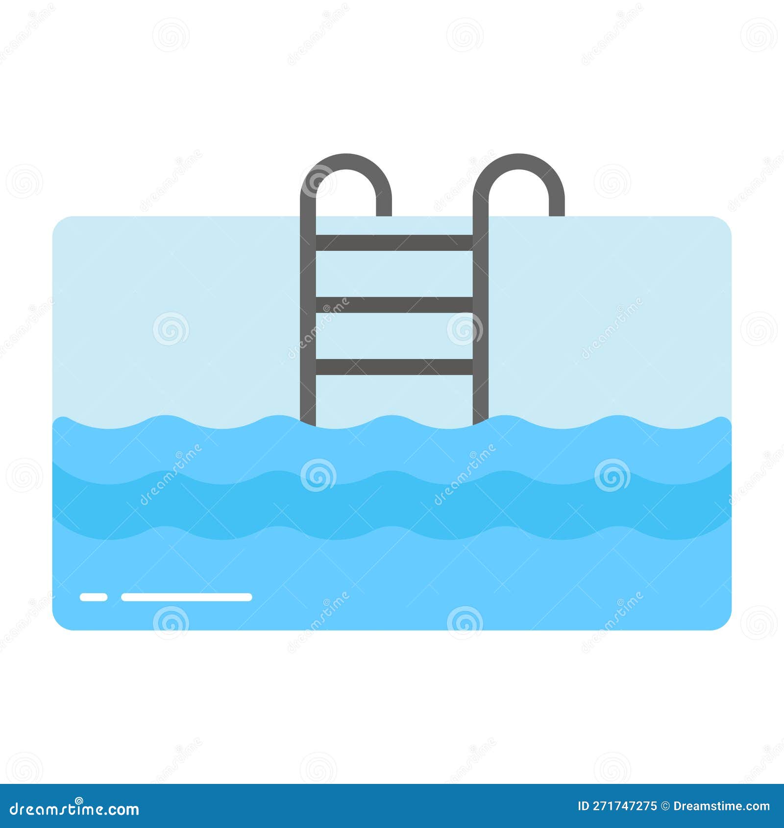 Stairs Of The Swimming Pool Icon, Cartoon Style Royalty-Free ...