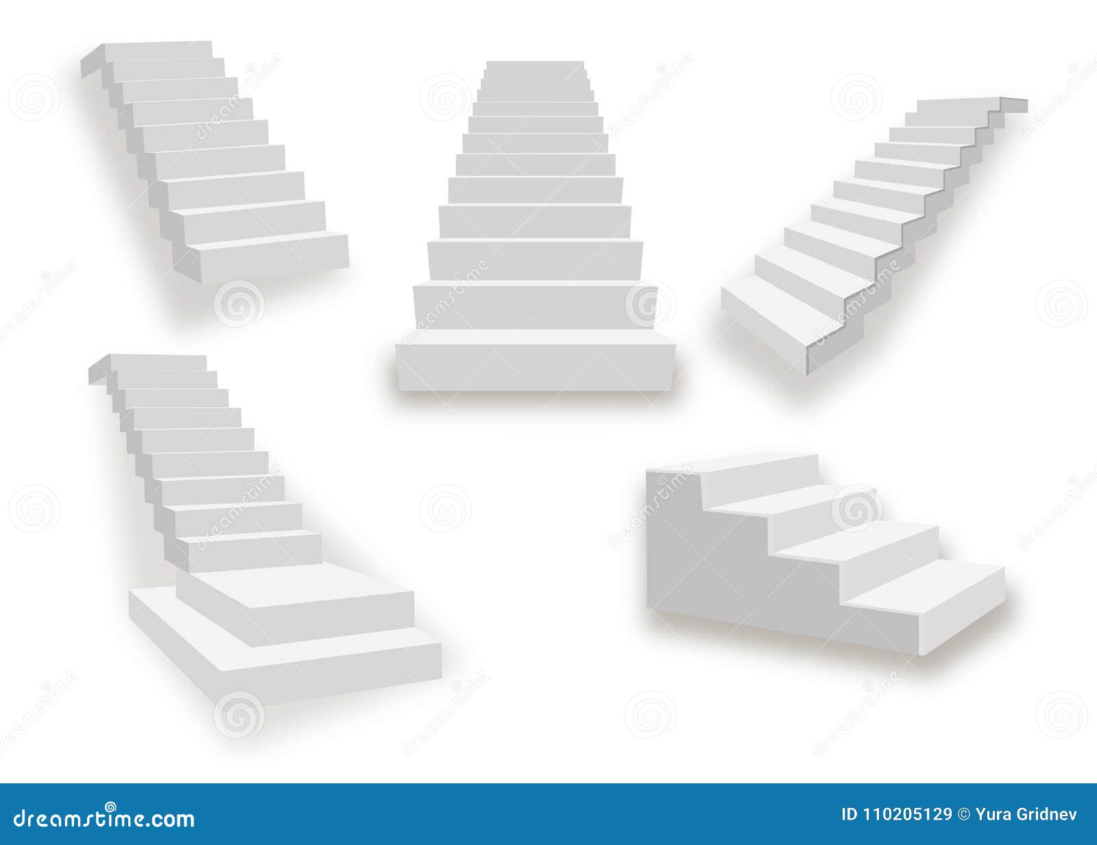 Stairs Isolated on White Background. Steps Stock Vector - Illustration ...