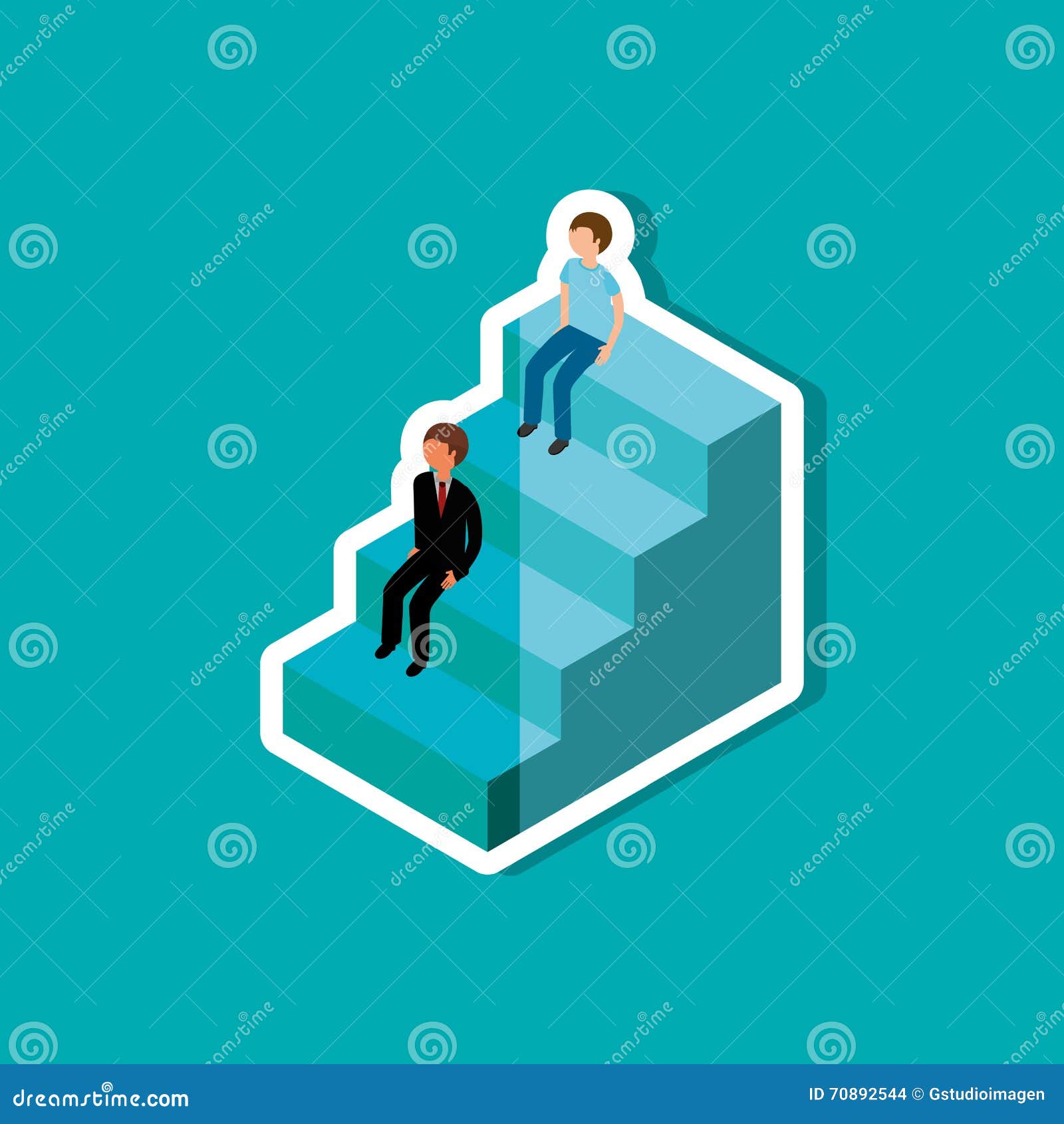 Stairs isometrics design stock illustration. Illustration of diagram ...