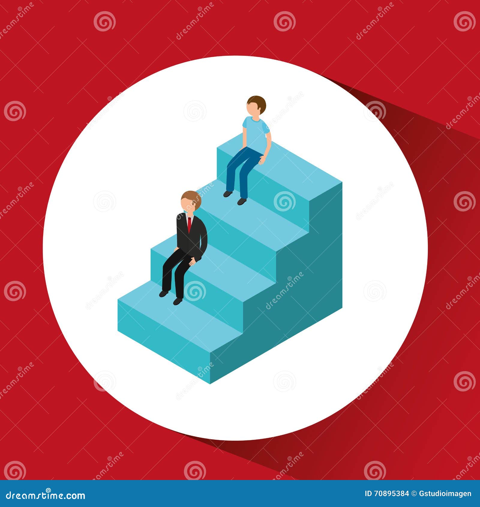 Stairs isometrics design stock illustration. Illustration of growth ...
