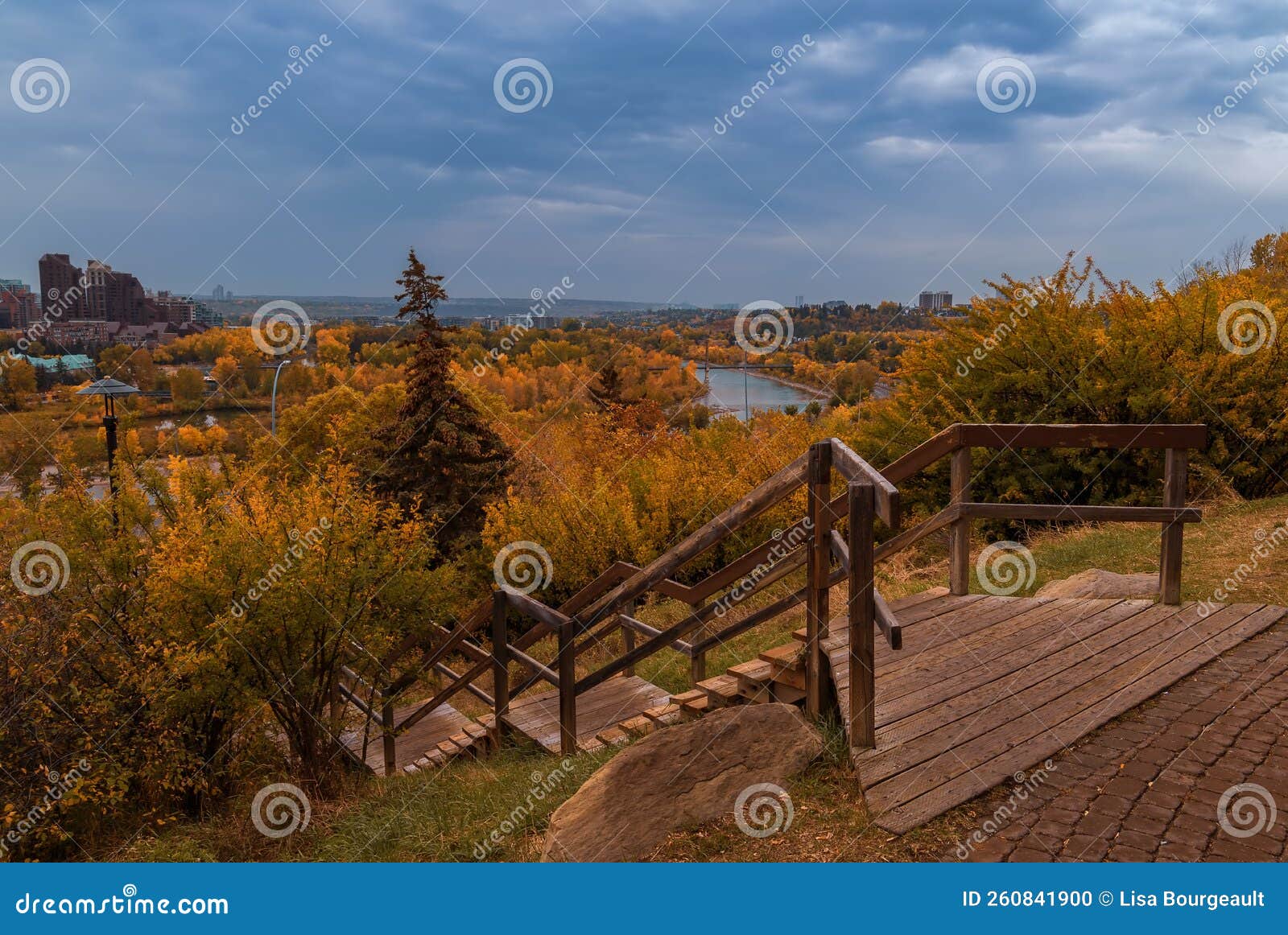 Stairs Leading Down To the Fall River Valley Stock Photo - Image of ...