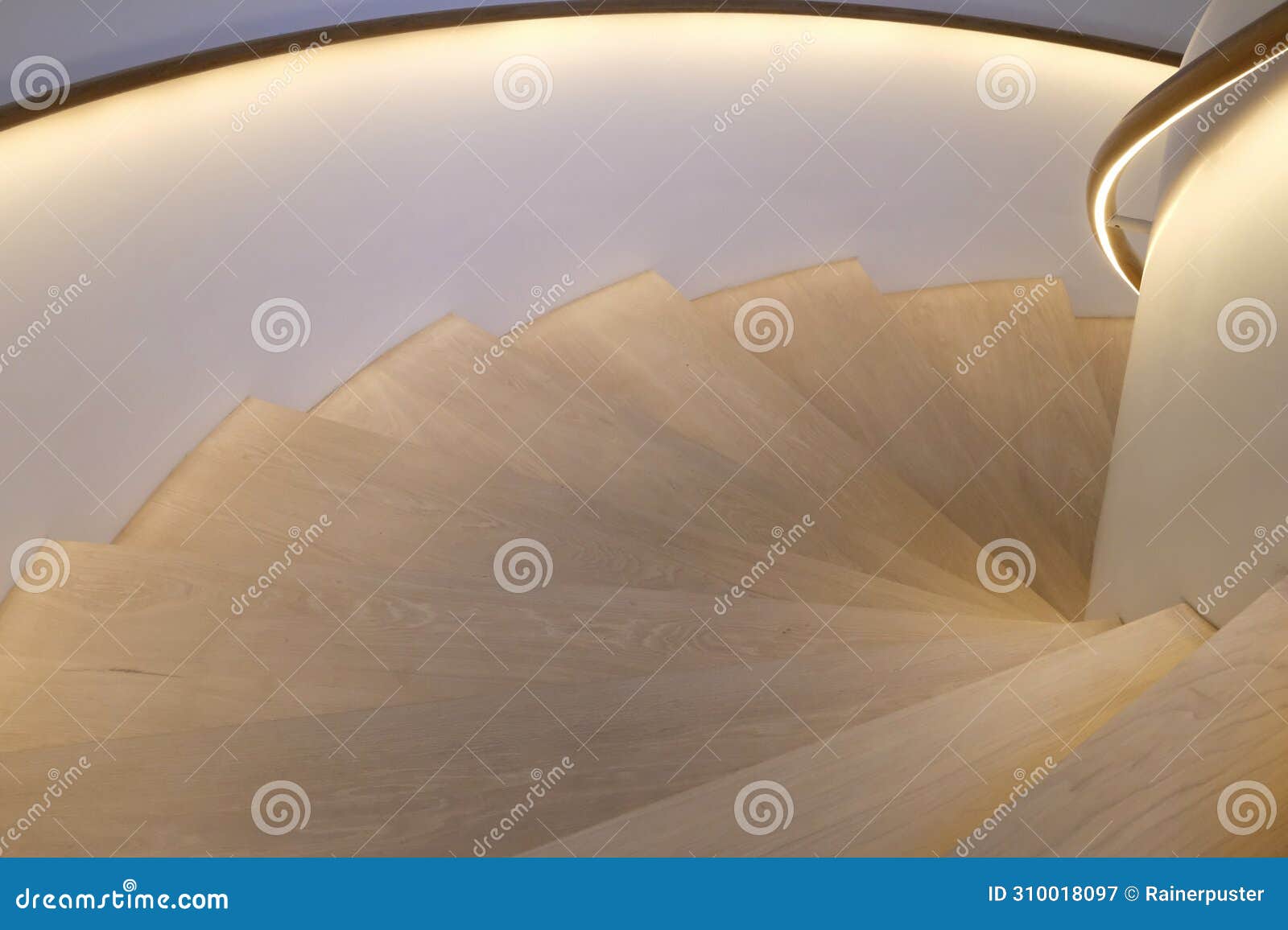 Stairs Leading Downward with Lighted Handrails Stock Image - Image of ...