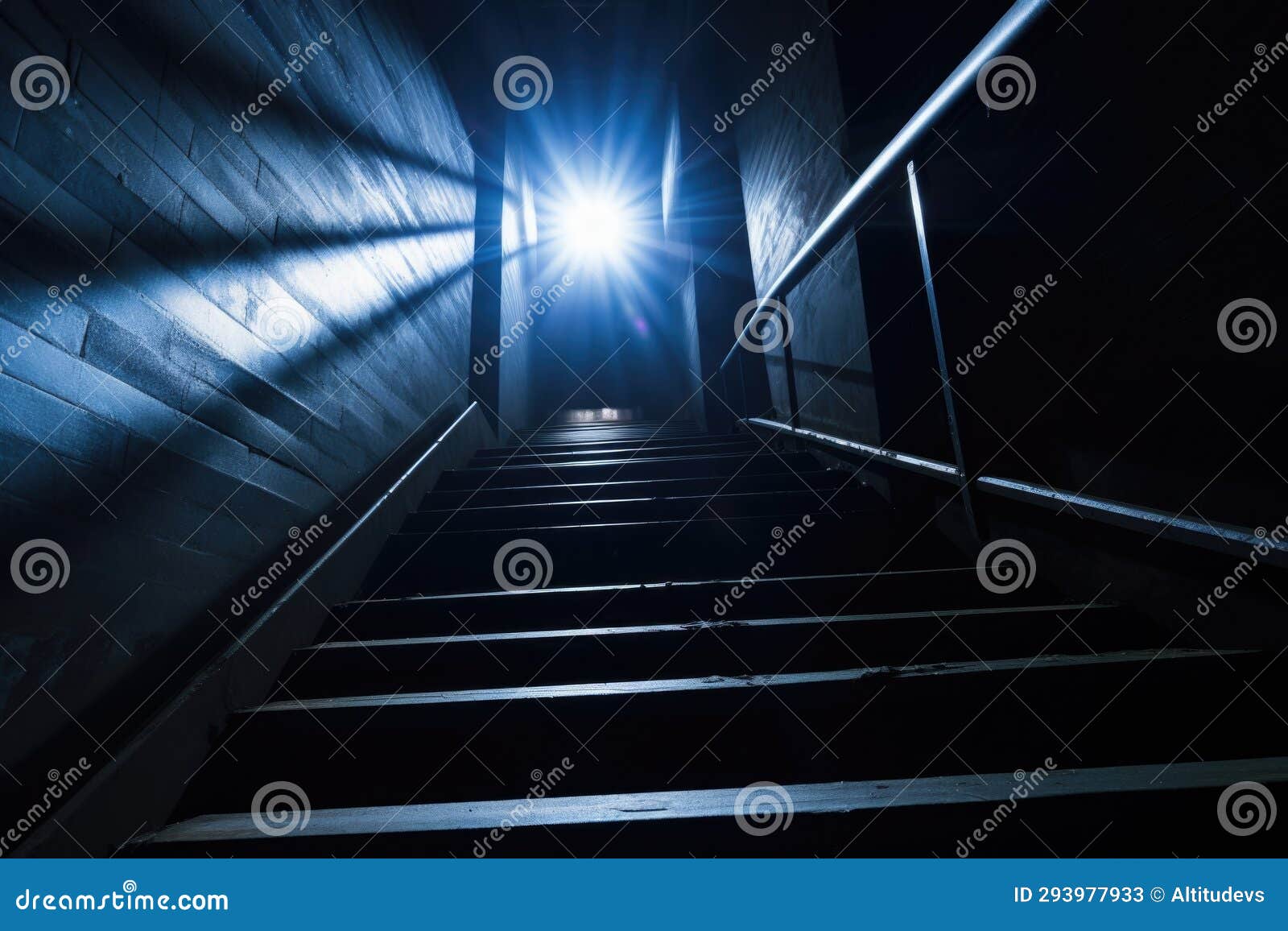 Stairs Leading To a Bright Light Source Stock Illustration ...