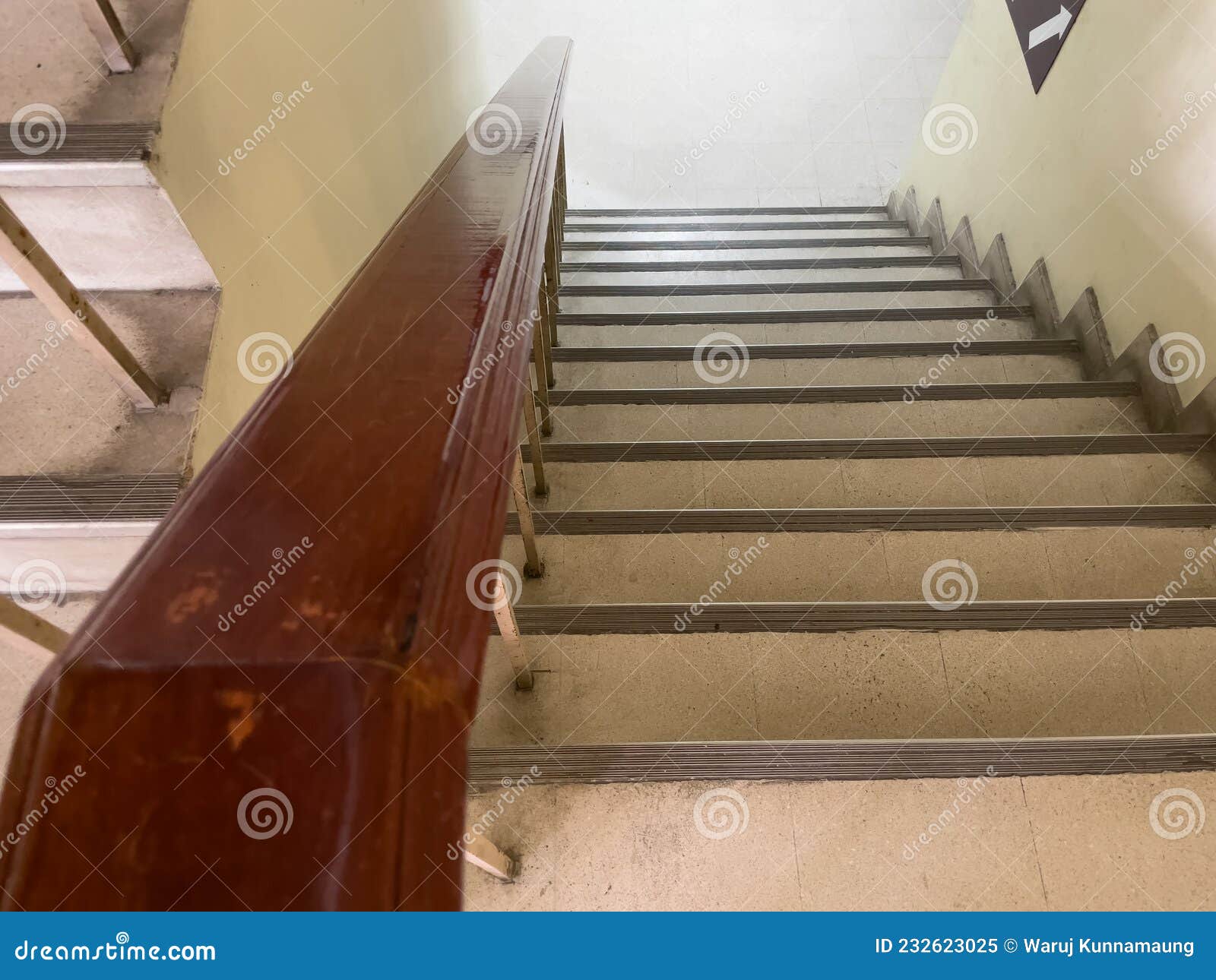Stairs Leading Up and Down Inside the Building. Stock Image - Image of ...