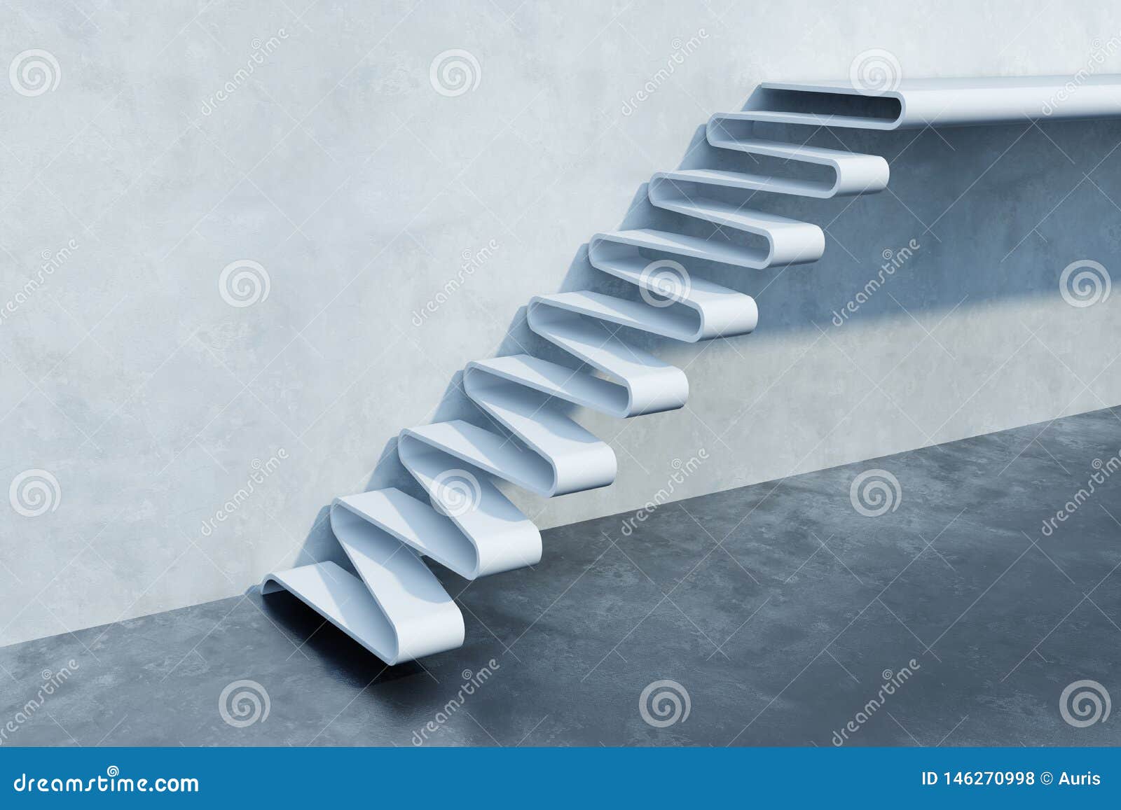 Stairs Leading Upward, 3d Render Stock Illustration - Illustration of ...