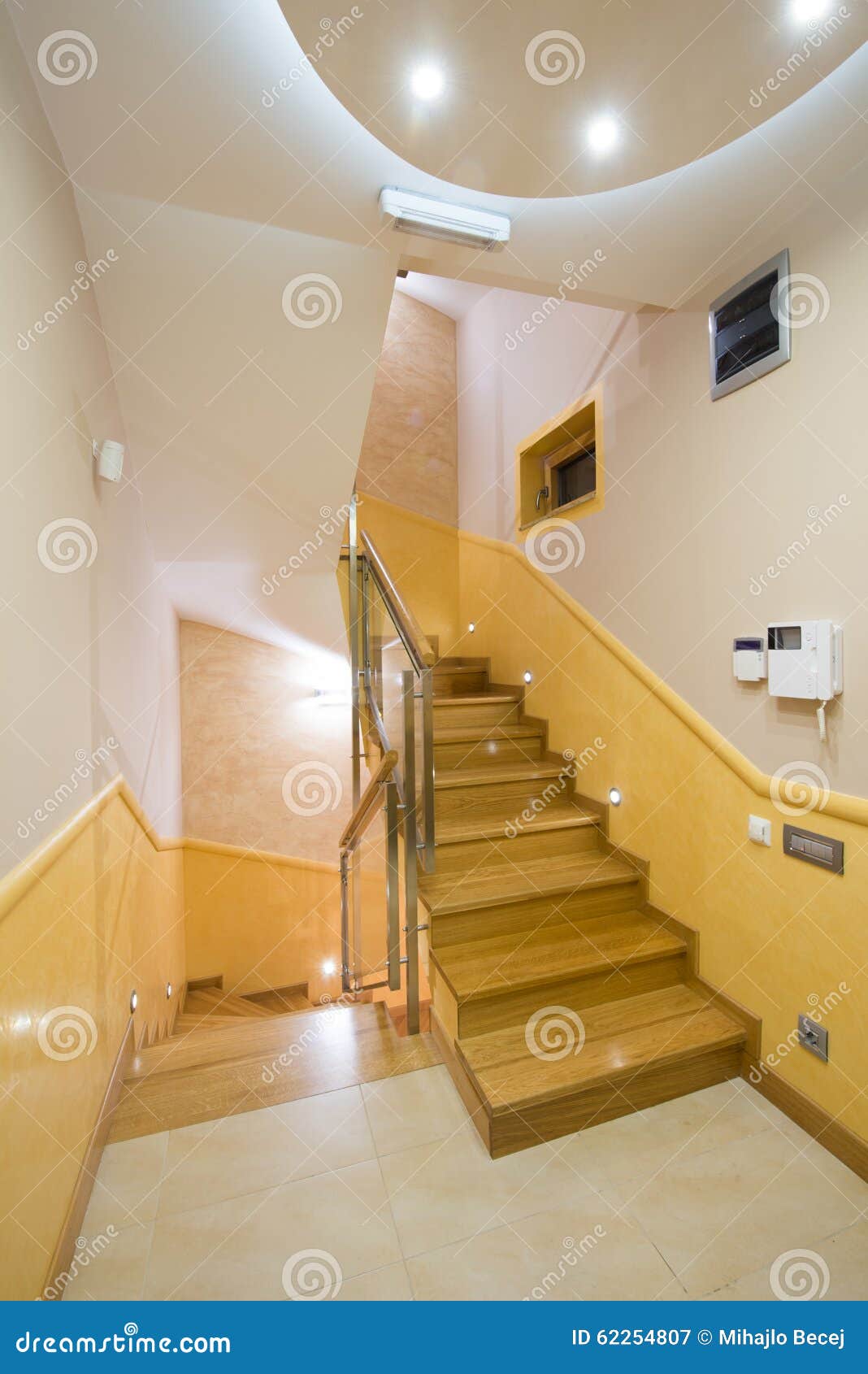 Stairs in luxury apartment stock image. Image of inside - 62254807