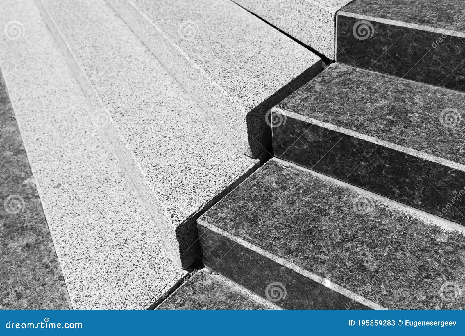 Stairs Made of Black and White Granite Stone Stock Image - Image of ...