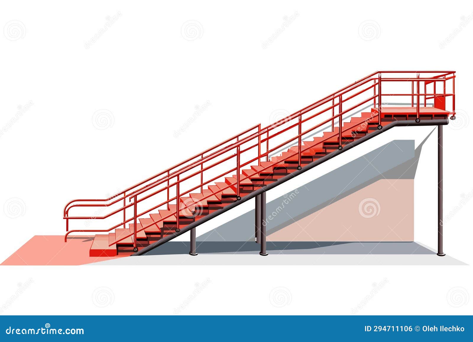 Stairs Made of Metal Asset Vector Flat Isolated Vector Style ...