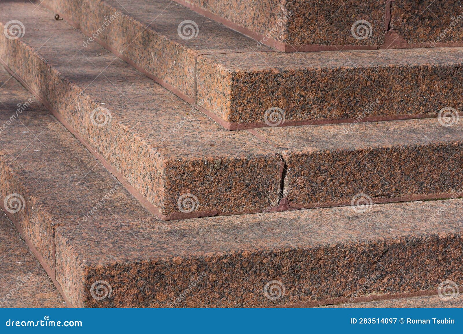 Stairs made of red granite stock image. Image of dirty - 283514097