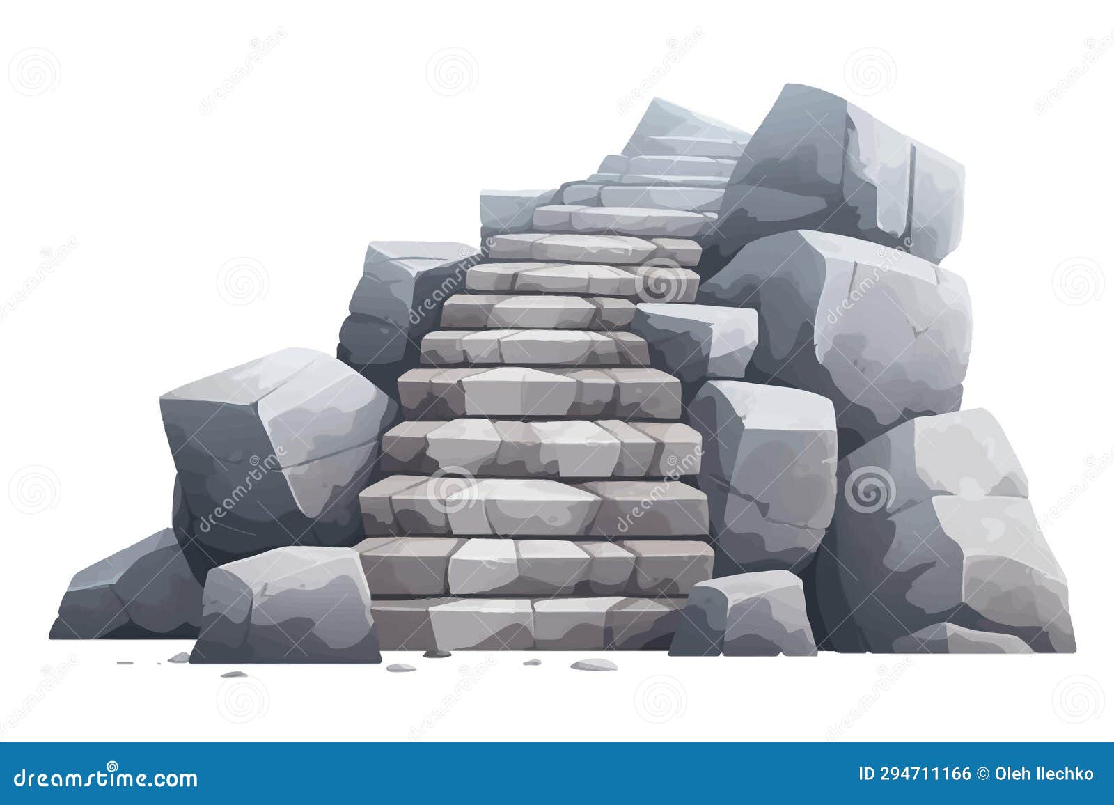 Stairs Made of Rocks Asset Vector Flat Isolated Vector Style ...
