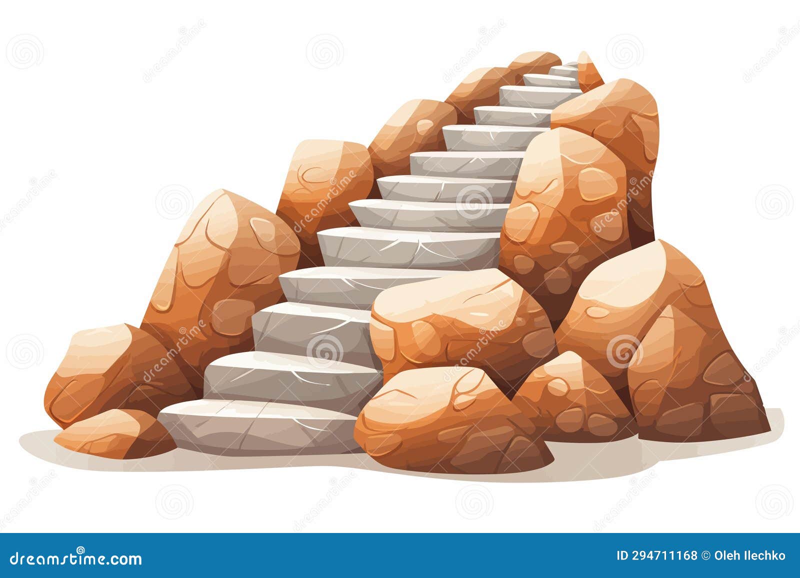 Stairs Made of Rocks Asset Vector Flat Isolated Vector Style ...