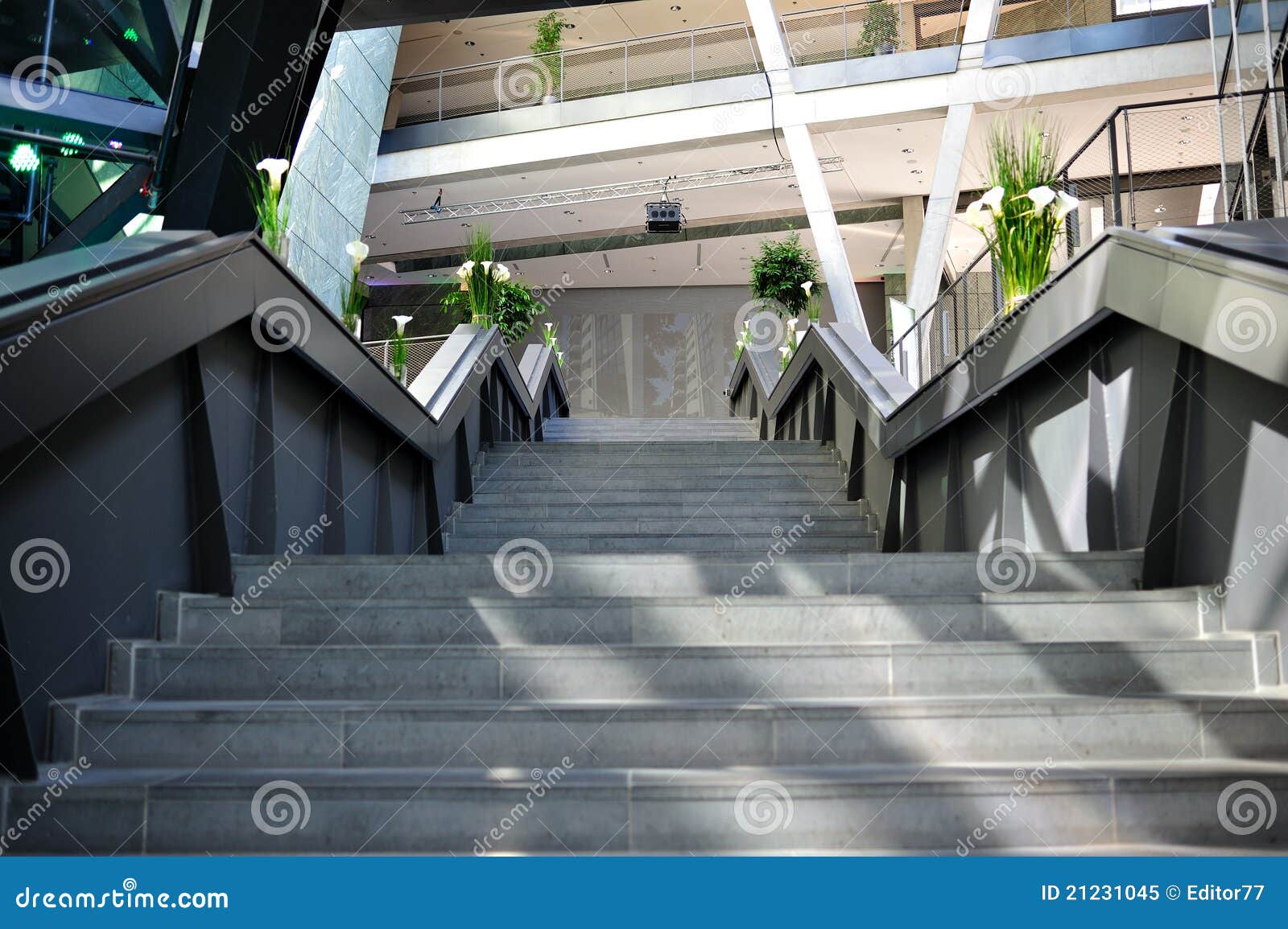 Marble Stairs Inside Office Building Stock Image - Image of background ...