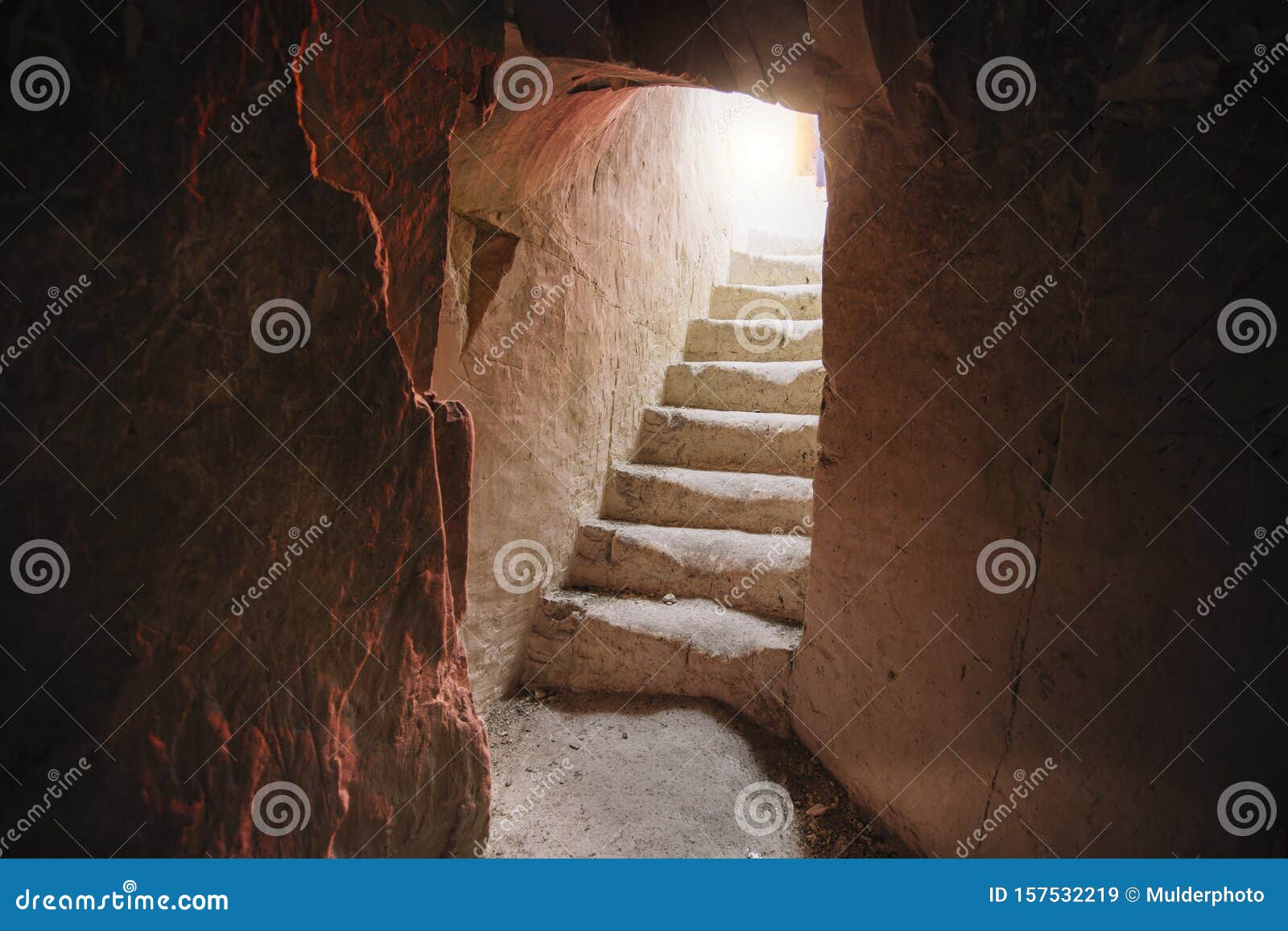Stairs in Old Underground Chalky Cave Monastery Stock Image - Image of ...